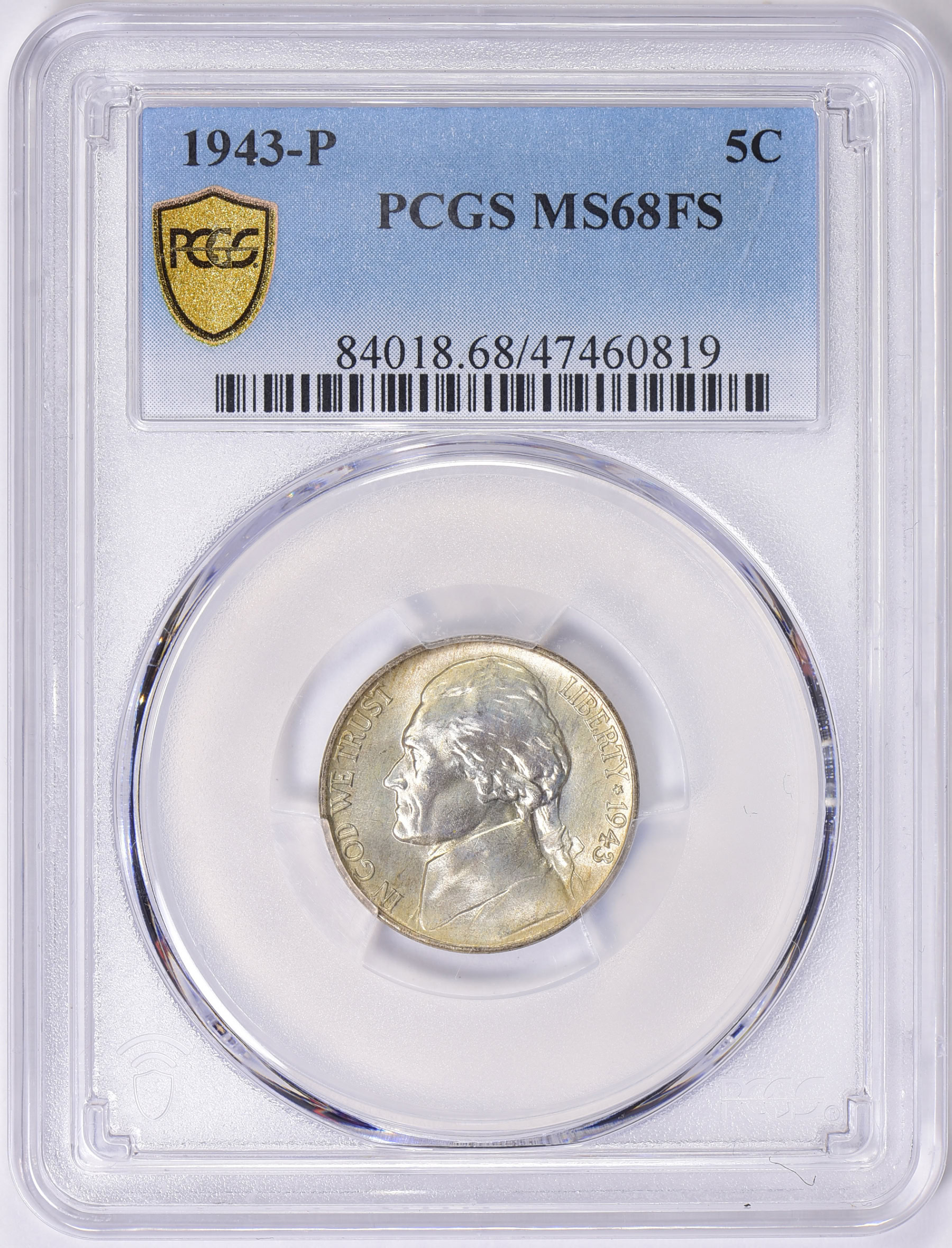 1943-P Jefferson Nickel PCGS MS-68 FS (Item 1350362) | GreatCollections ...