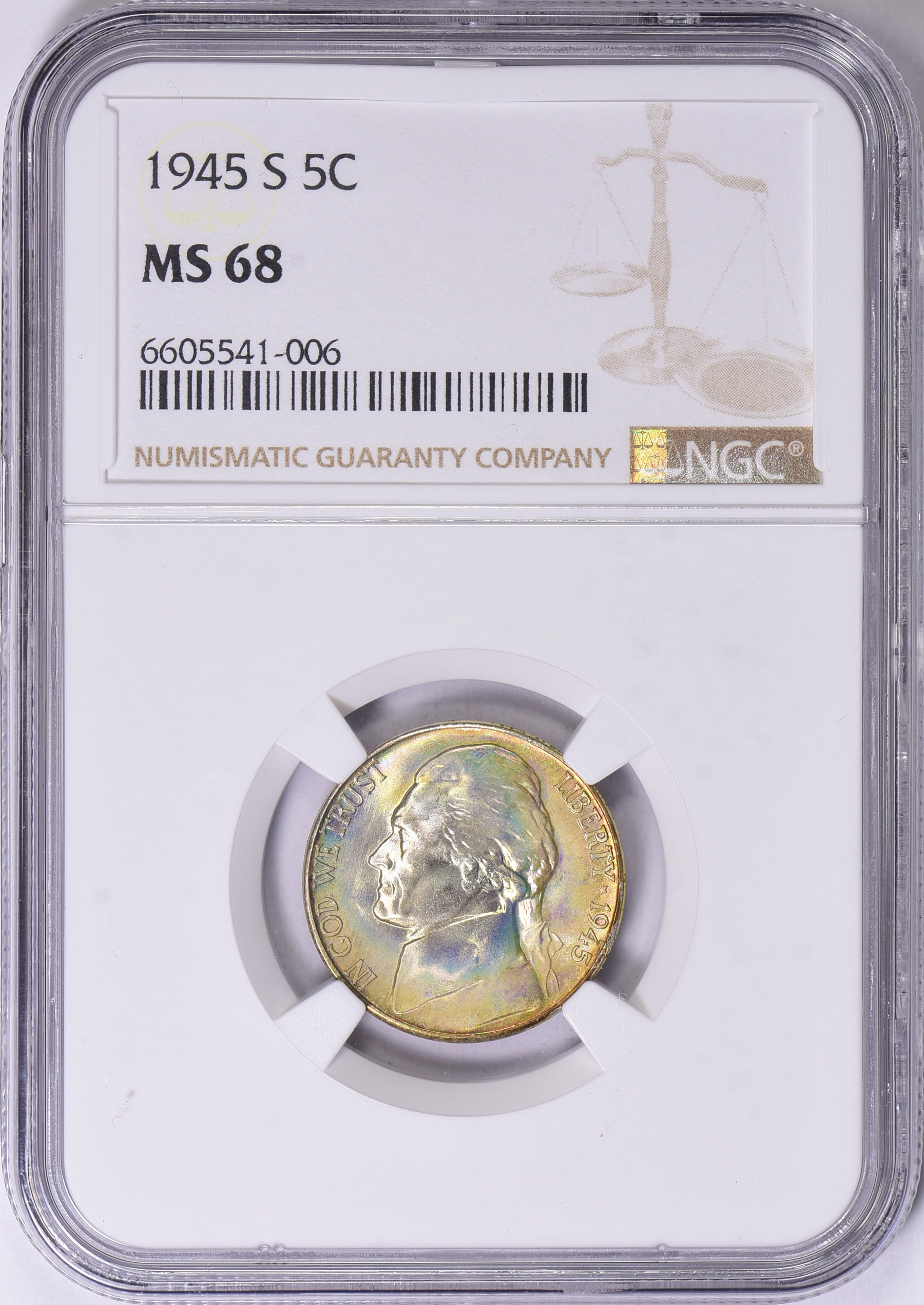 1945-S Jefferson Nickel NGC MS-68 (Toned) (Item 1350389 ...
