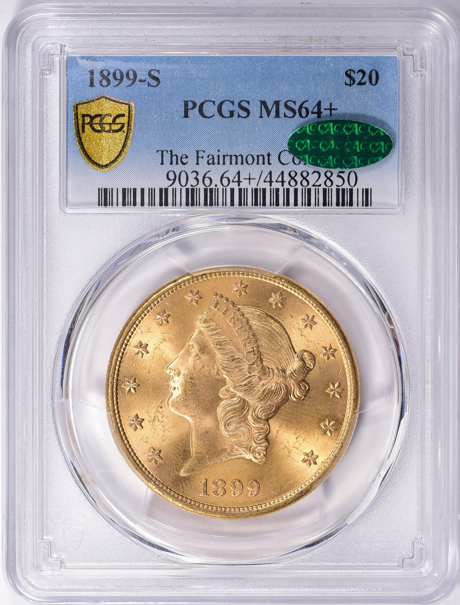 1899-S Liberty Gold Double Eagle PCGS MS-64+ (CAC Green) (The Fairmont Collection) (Item 1350996 ...