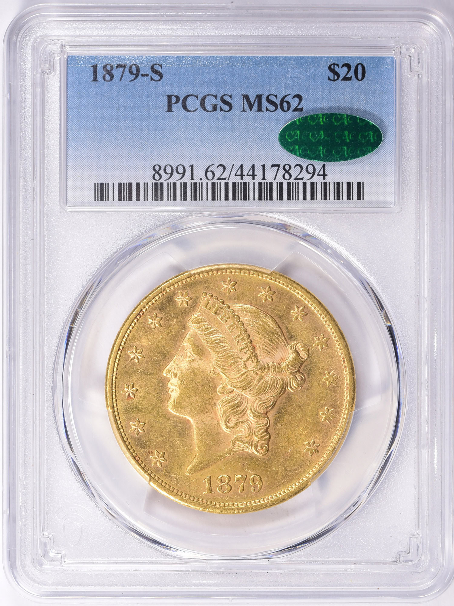 1879-S Liberty Gold Double Eagle PCGS MS-62 (CAC Green) (Item 1351040) | GreatCollections Coin ...