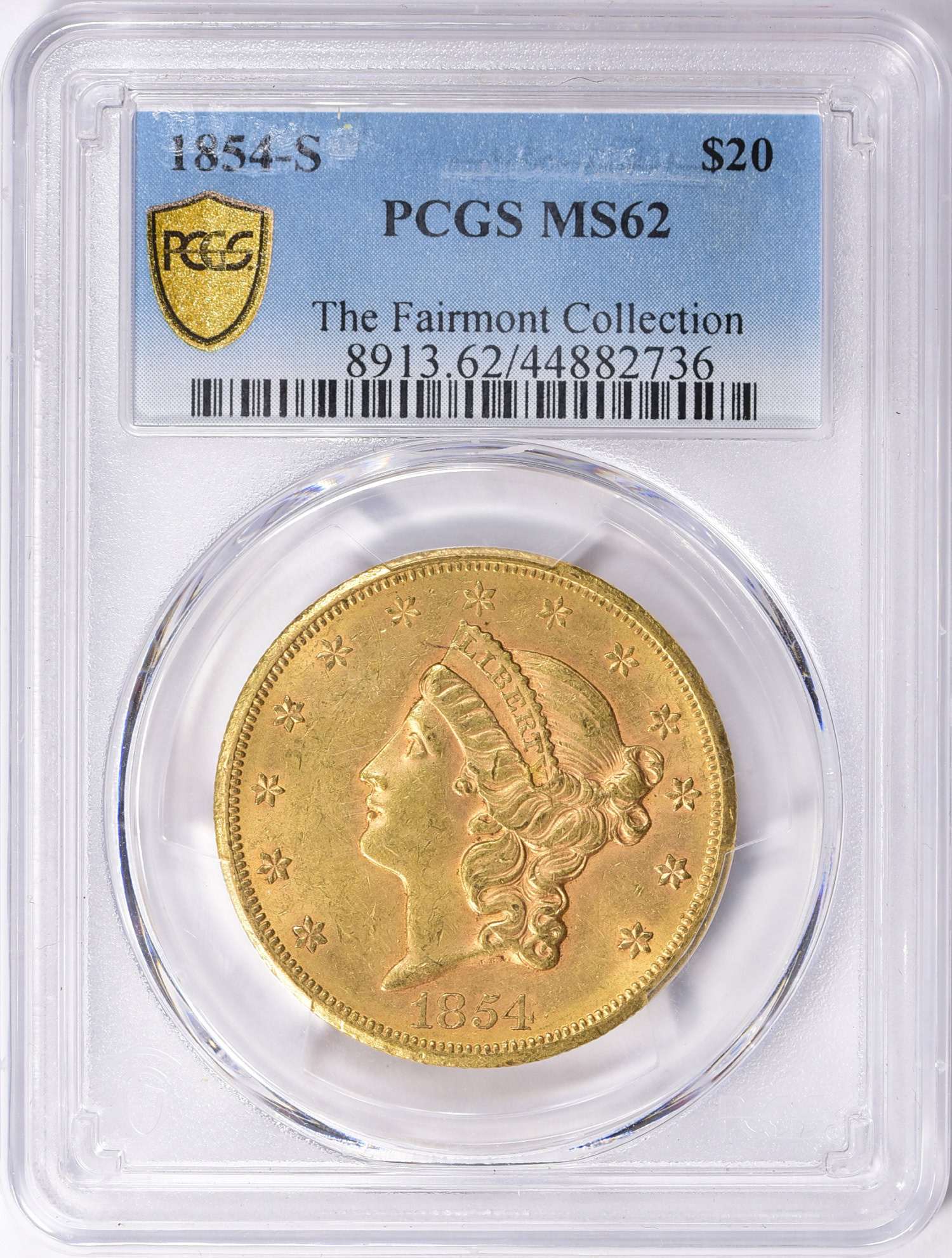 1854-S Liberty Gold Double Eagle PCGS MS-62 (The Fairmont Collection ...