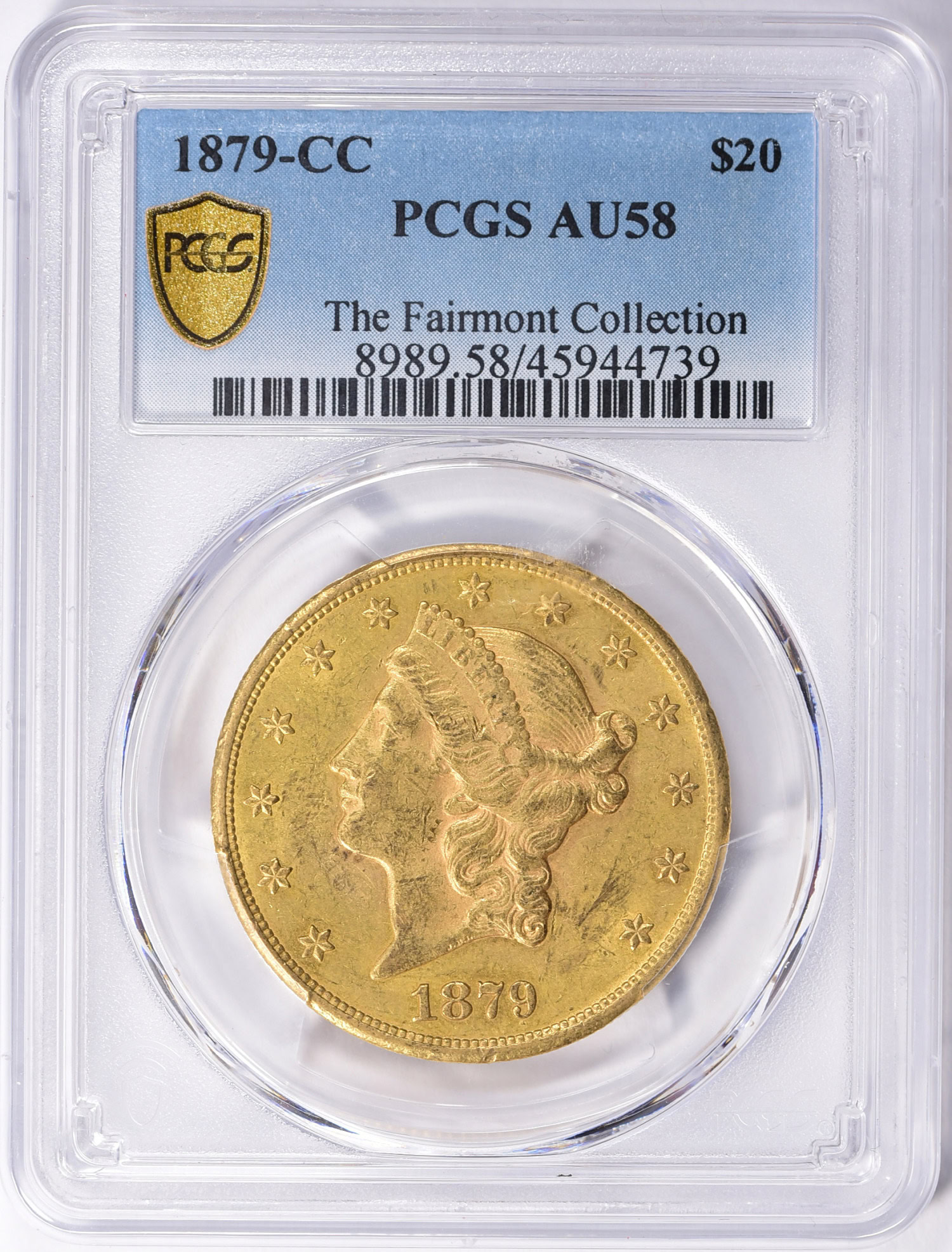 1879-CC Liberty Gold Double Eagle PCGS AU-58 (The Fairmont Collection) (Item 1351112 ...