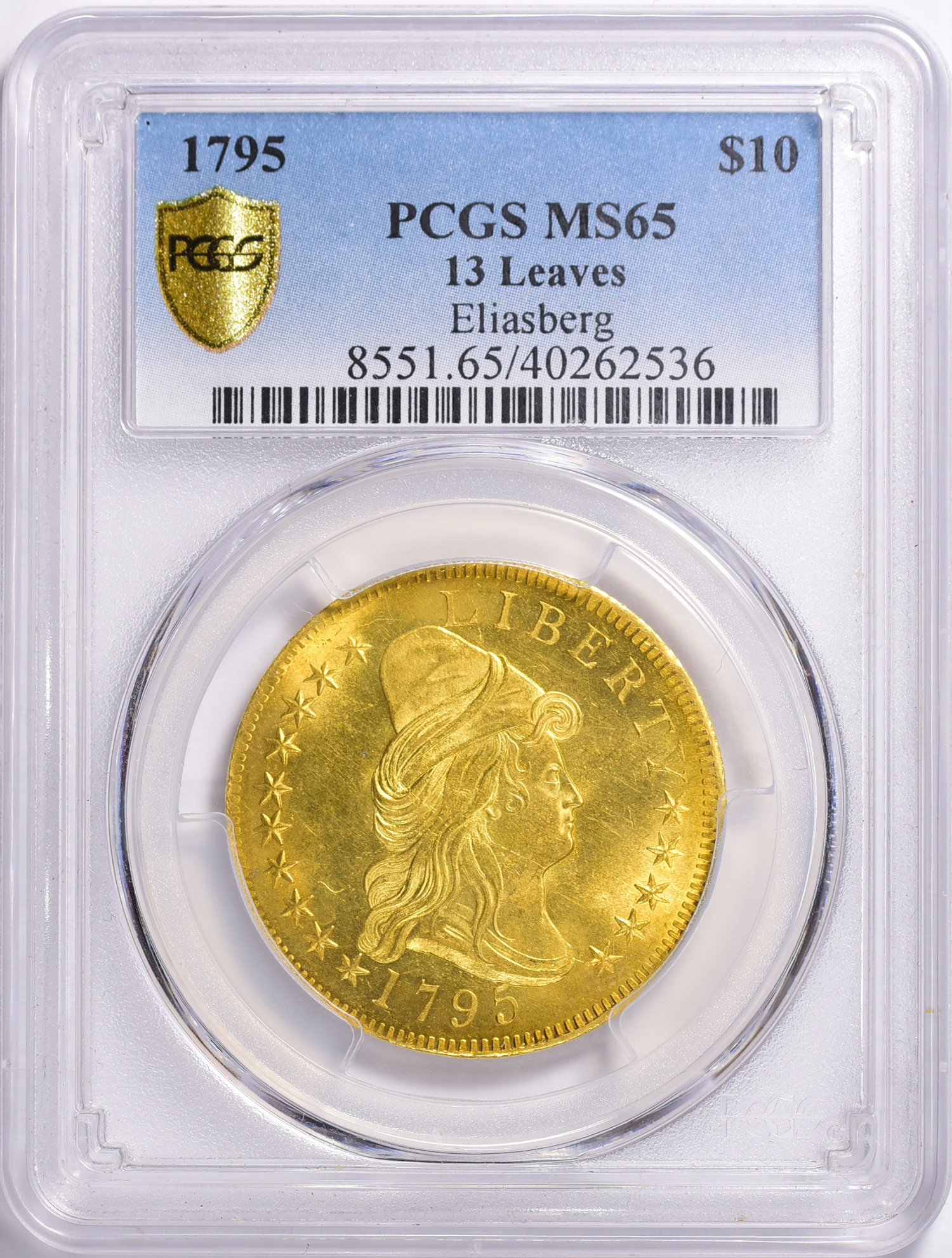 1795 Capped Bust Gold Eagle 13 Leaves PCGS MS-65 (Eliasberg Collection ...