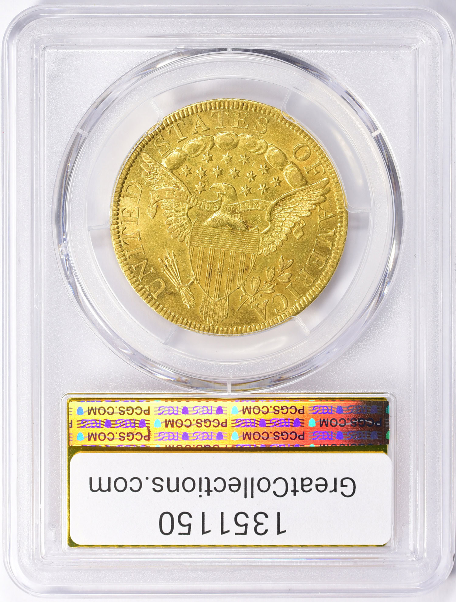 1797 Capped Bust Gold Eagle BD-3 Large Eagle PCGS AU-58+ (Gold Foil ...