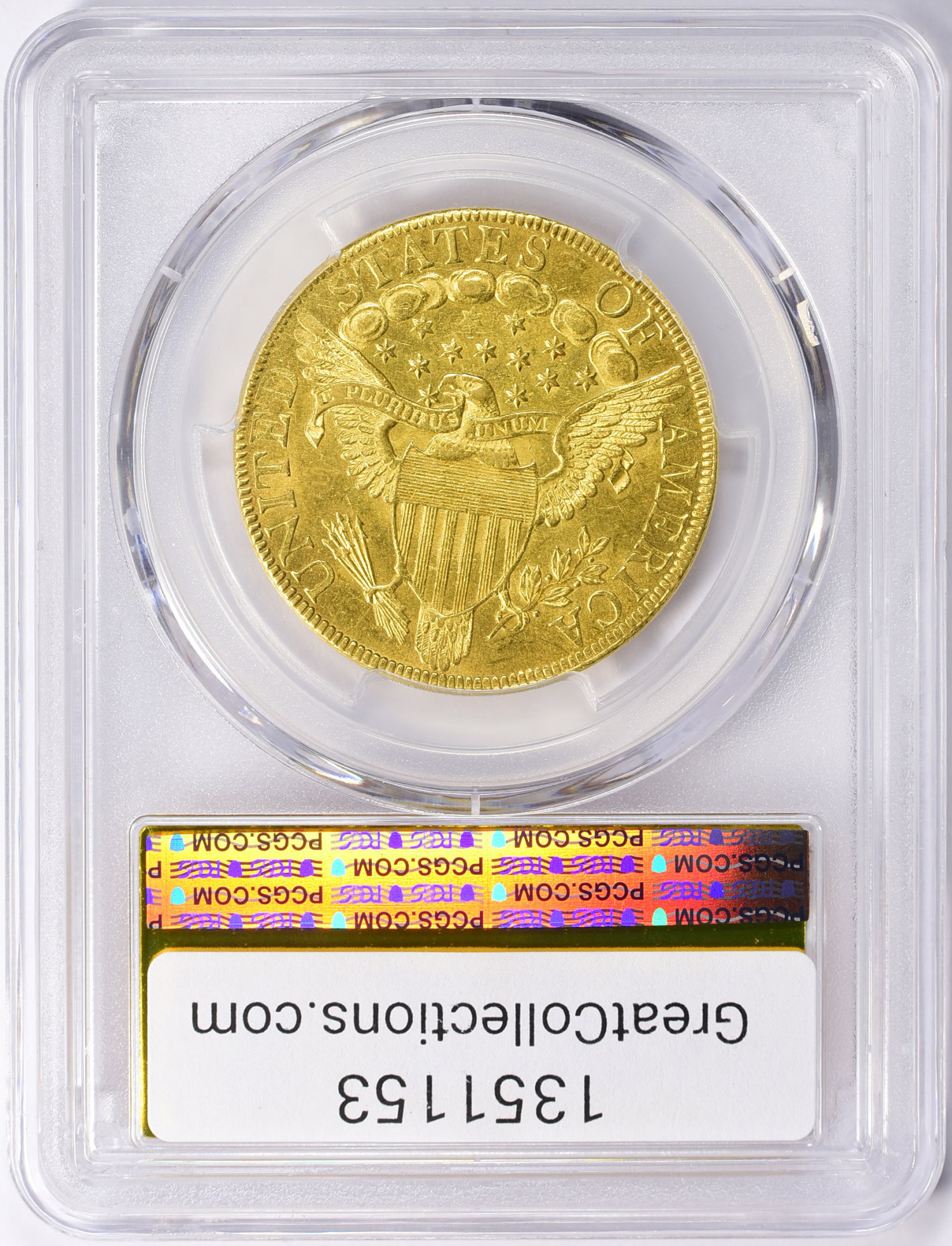 1799 Capped Bust Gold Eagle BD-9 Large Stars Obverse PCGS MS-62 (Gold ...