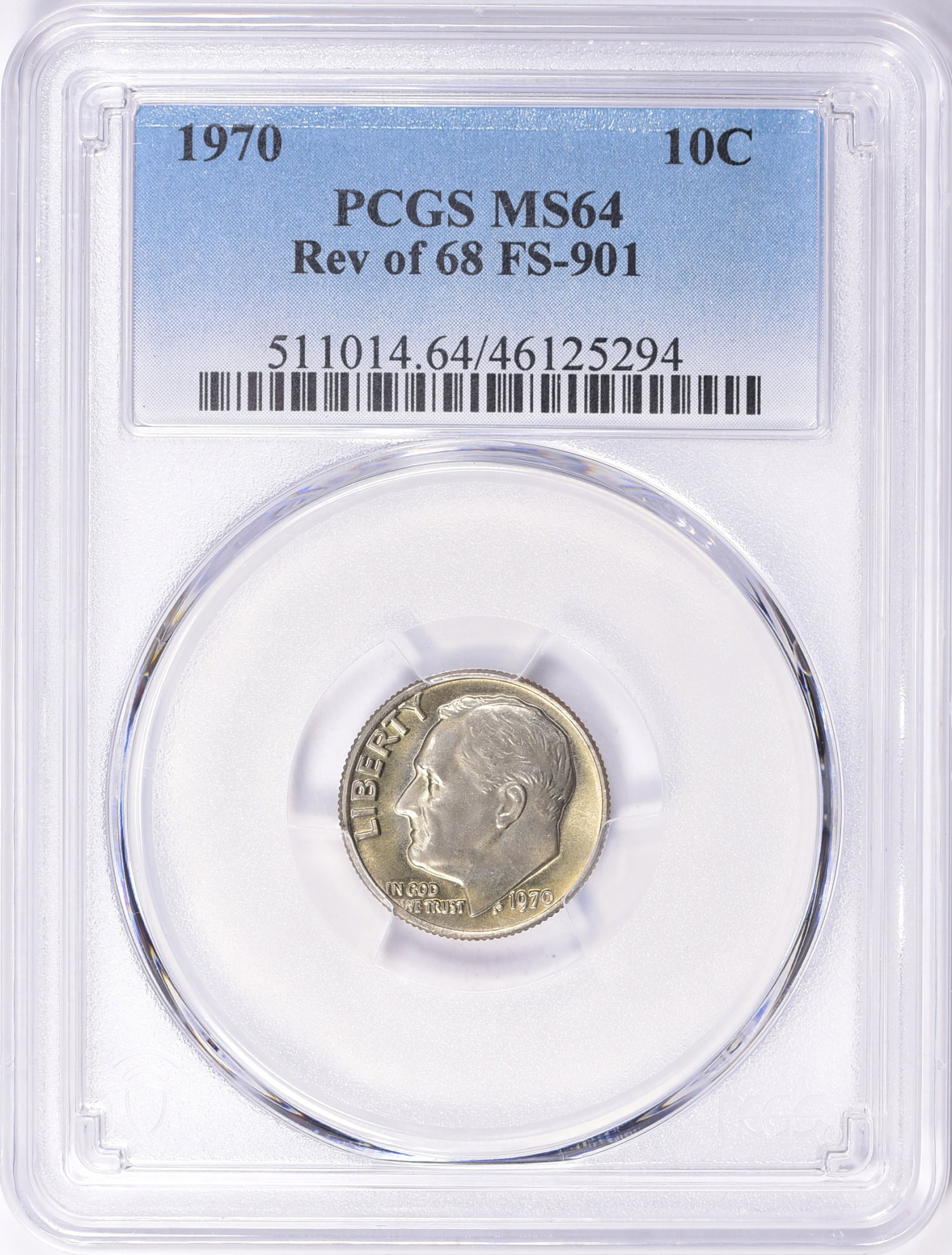 1970 Roosevelt Dime Rev of 68 FS-901 PCGS MS-64 (Item 1352102 ...