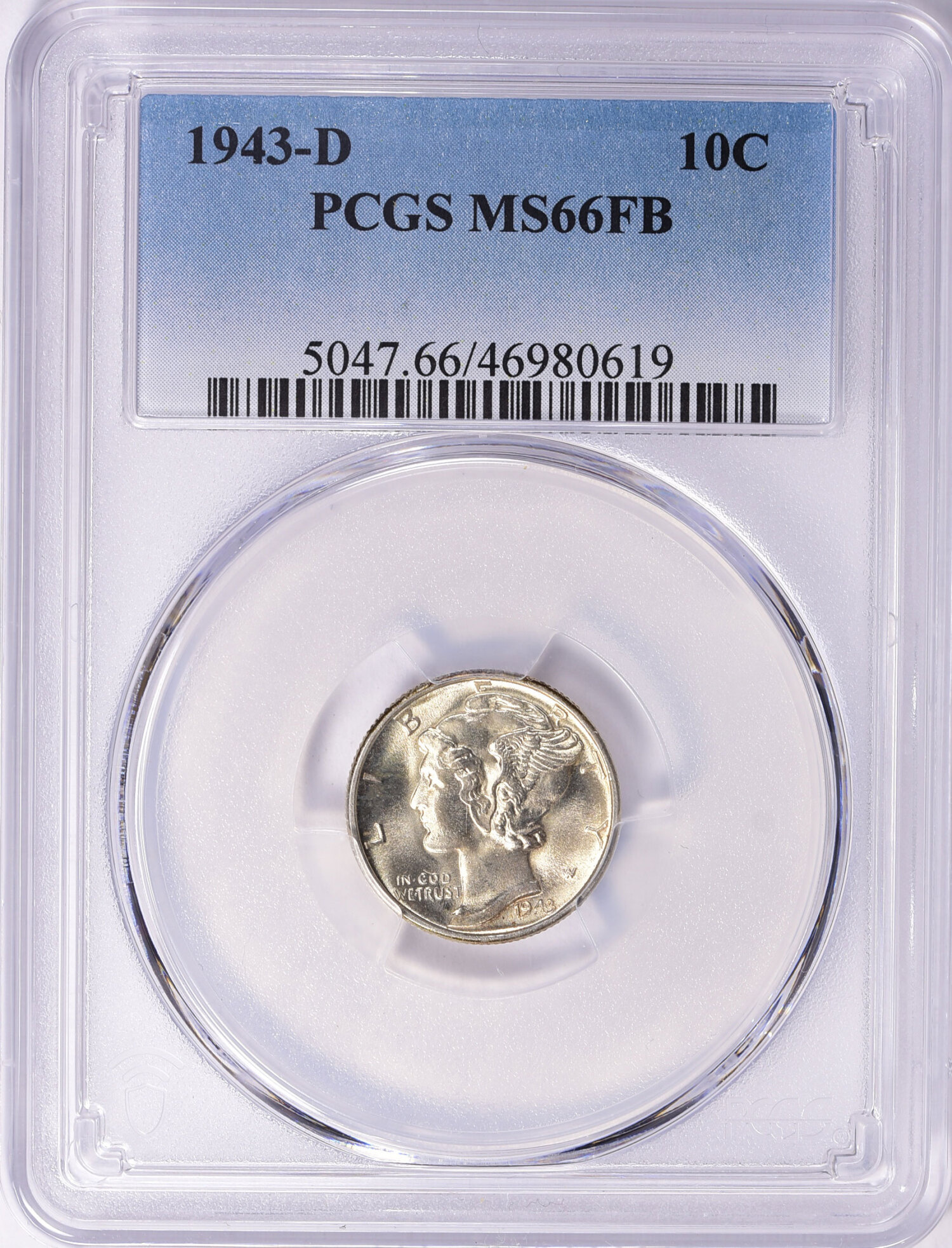 1943-D Mercury Dime PCGS MS-66 FB (Item 1354831) | GreatCollections Coin Auctions