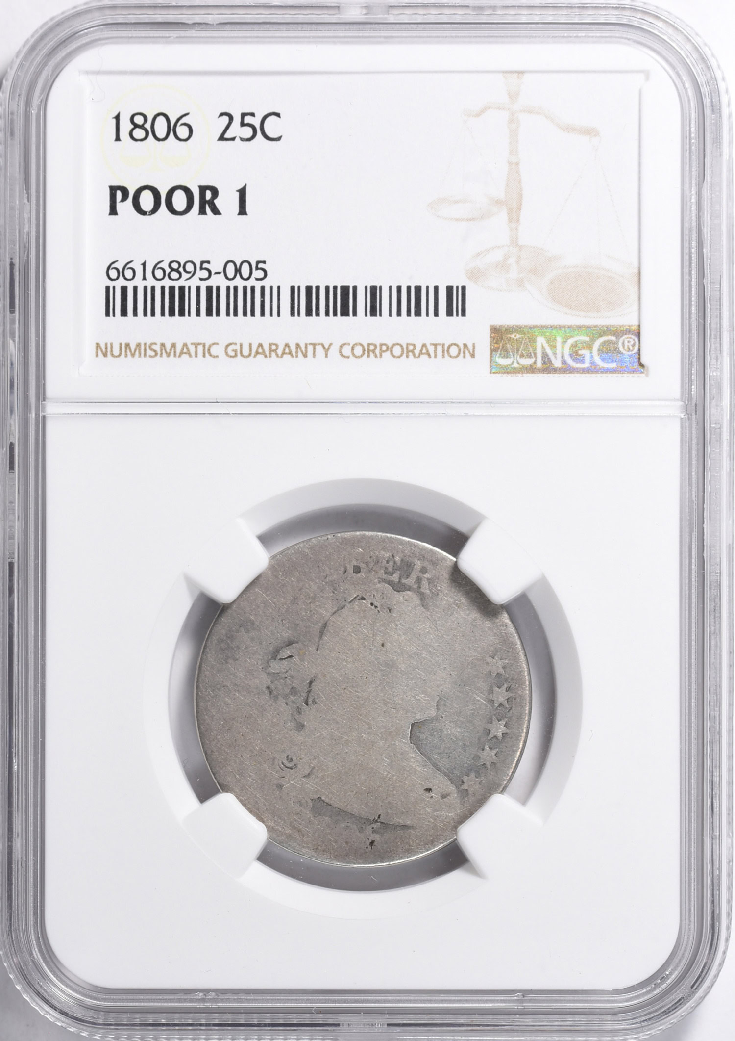 1806 Draped Bust Quarter NGC PO-01 (Item 1355578) | GreatCollections ...