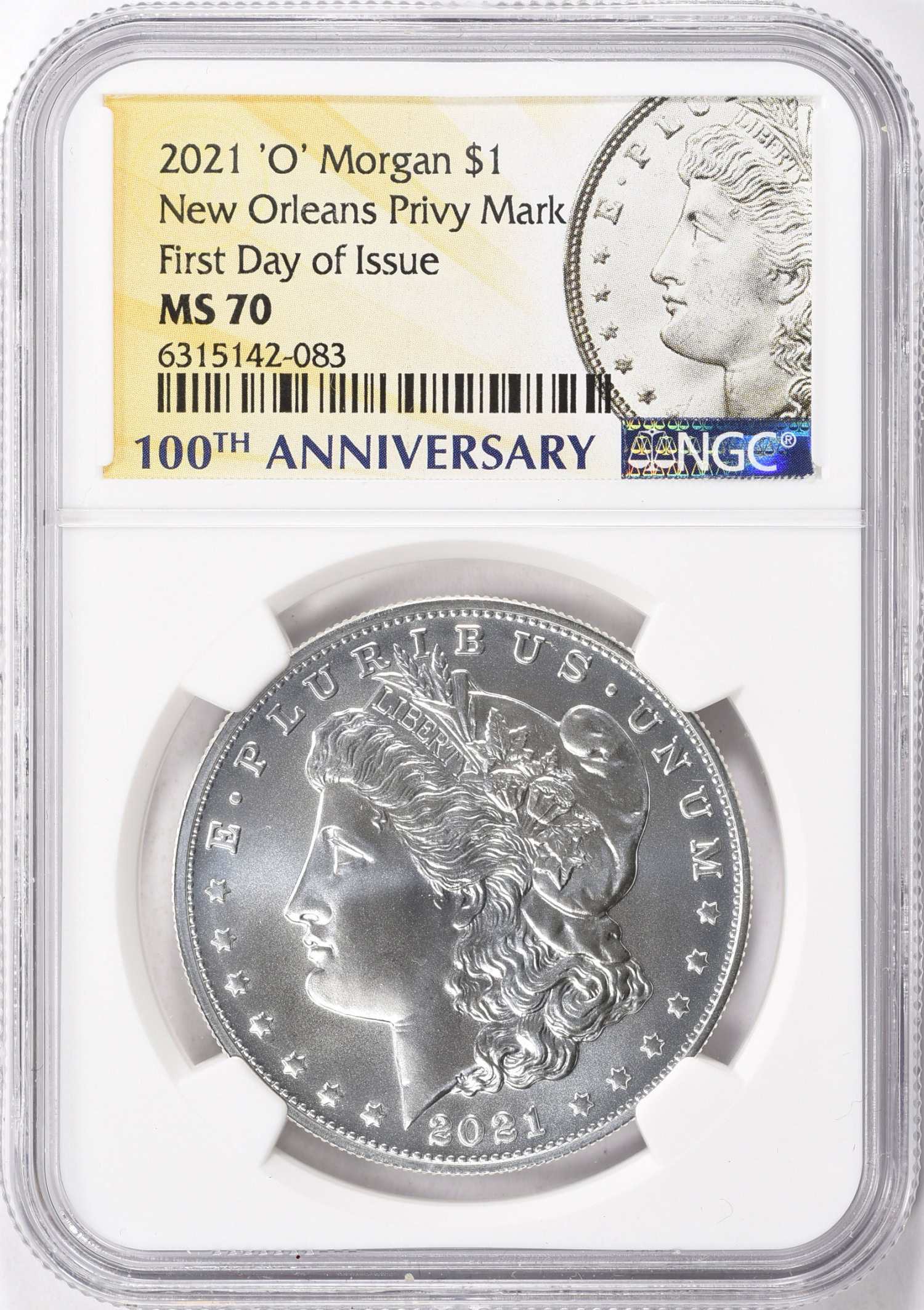 2021-O Morgan Silver Dollar O Privy 100th Anniversary First Day of ...