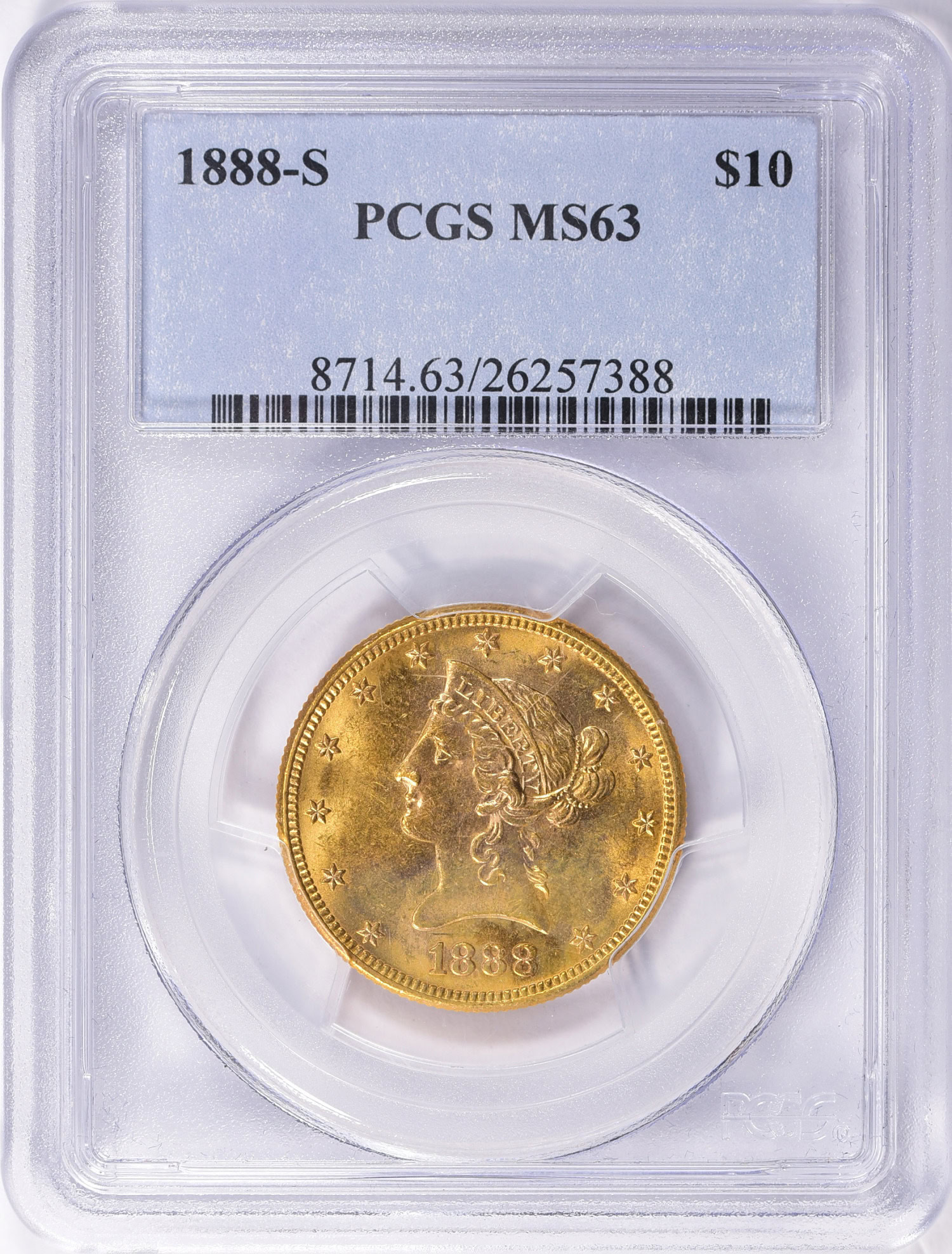 1888-S Liberty Gold Eagle PCGS MS-63 (Item 1363710) | GreatCollections ...