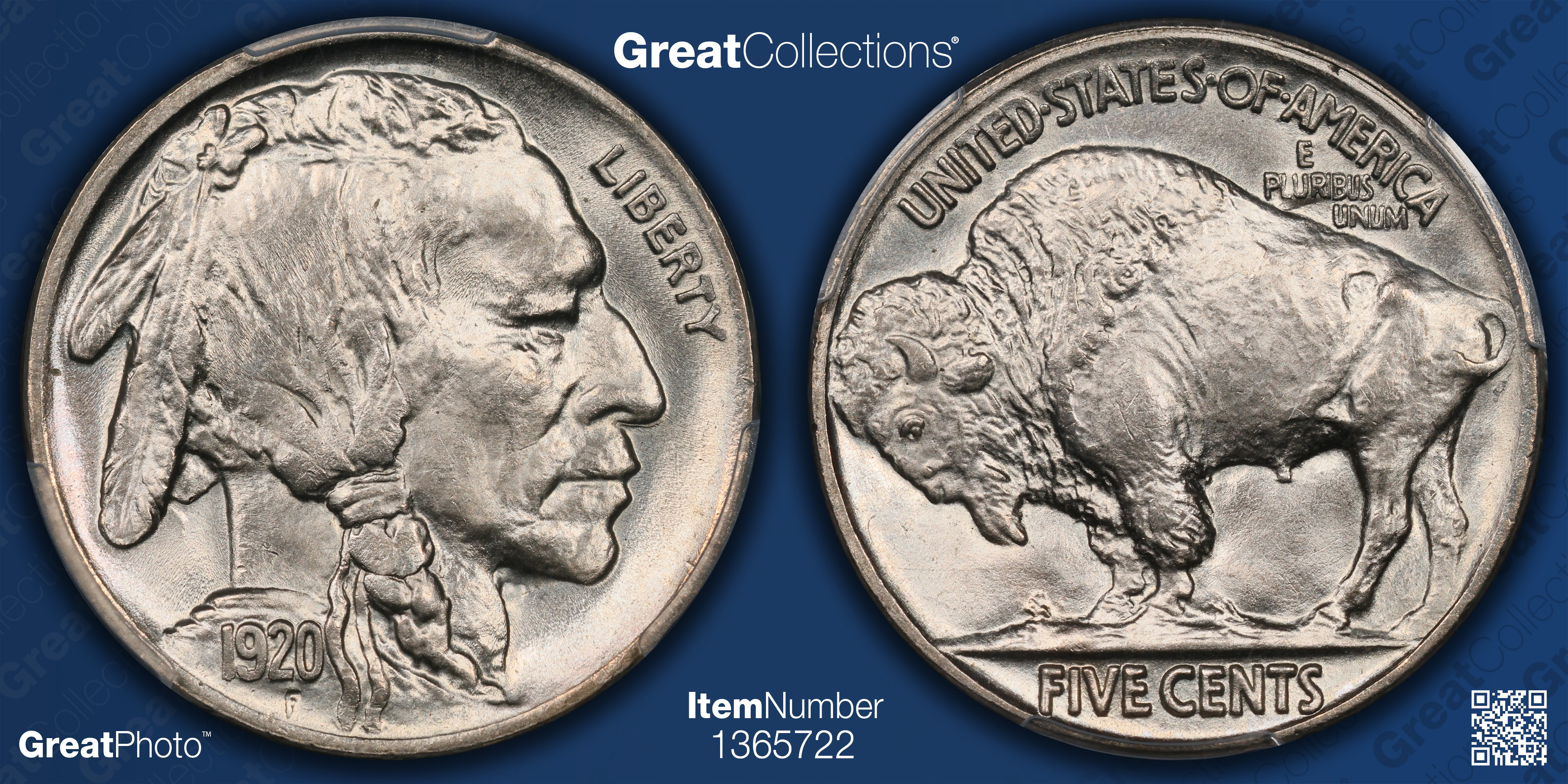 1920 Buffalo Nickel PCGS MS-67 (Item 1365722) | GreatCollections Coin ...
