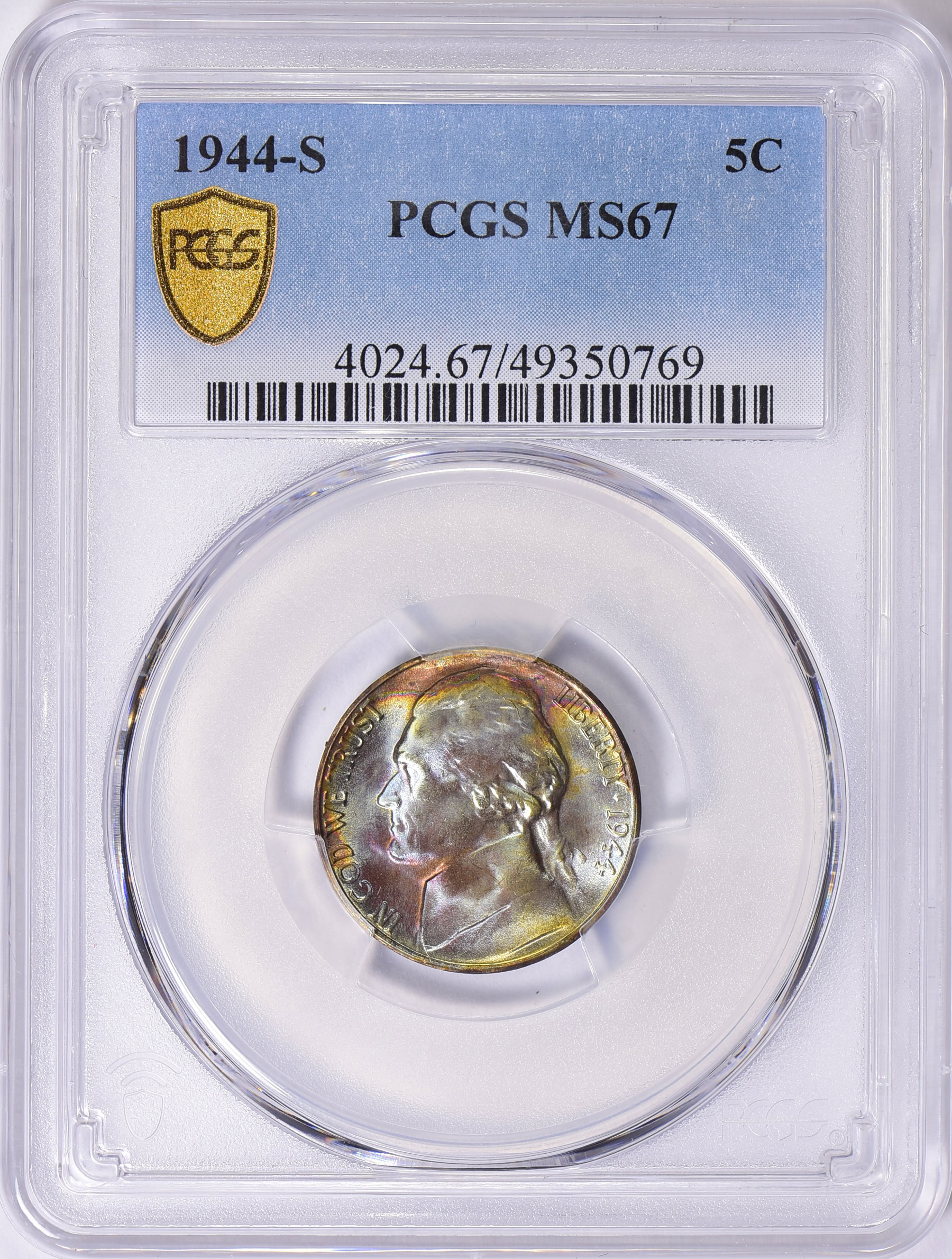 1944-S Jefferson Nickel PCGS MS-67 (Item 1365730) | GreatCollections Coin Auctions