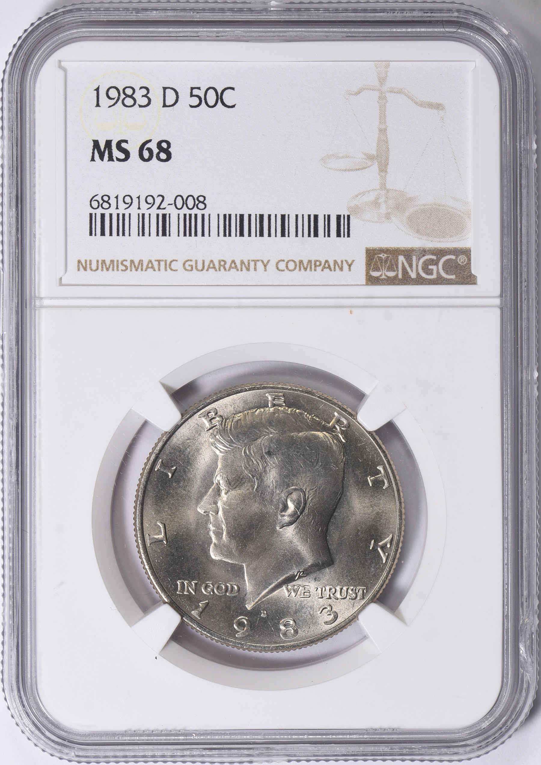 1983-D Kennedy Half Dollar NGC MS-68 (Item 1365745) | GreatCollections ...