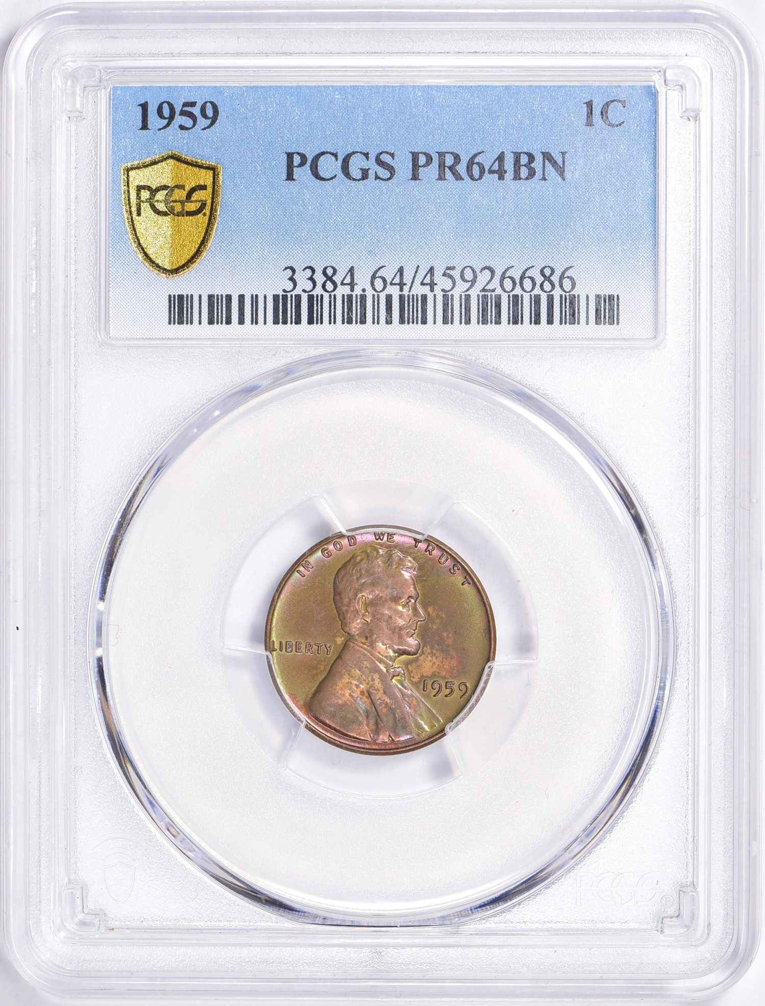 1959 Lincoln Cent PCGS Proof-64 BN (Toned) (Item 1365923 ...