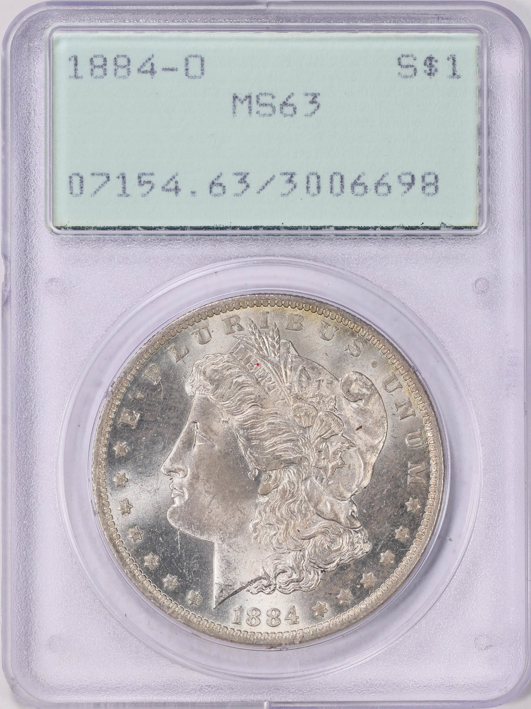 1884-O Morgan Silver Dollar PCGS MS-63 OGH (1st Gen) (Item 1366101) | GreatCollections Coin Auctions