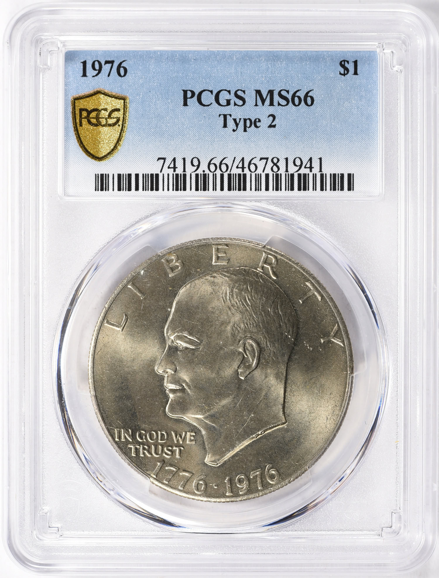 1976 Eisenhower Dollar Type 2 PCGS MS-66 (Item 1369057) | GreatCollections Coin Auctions