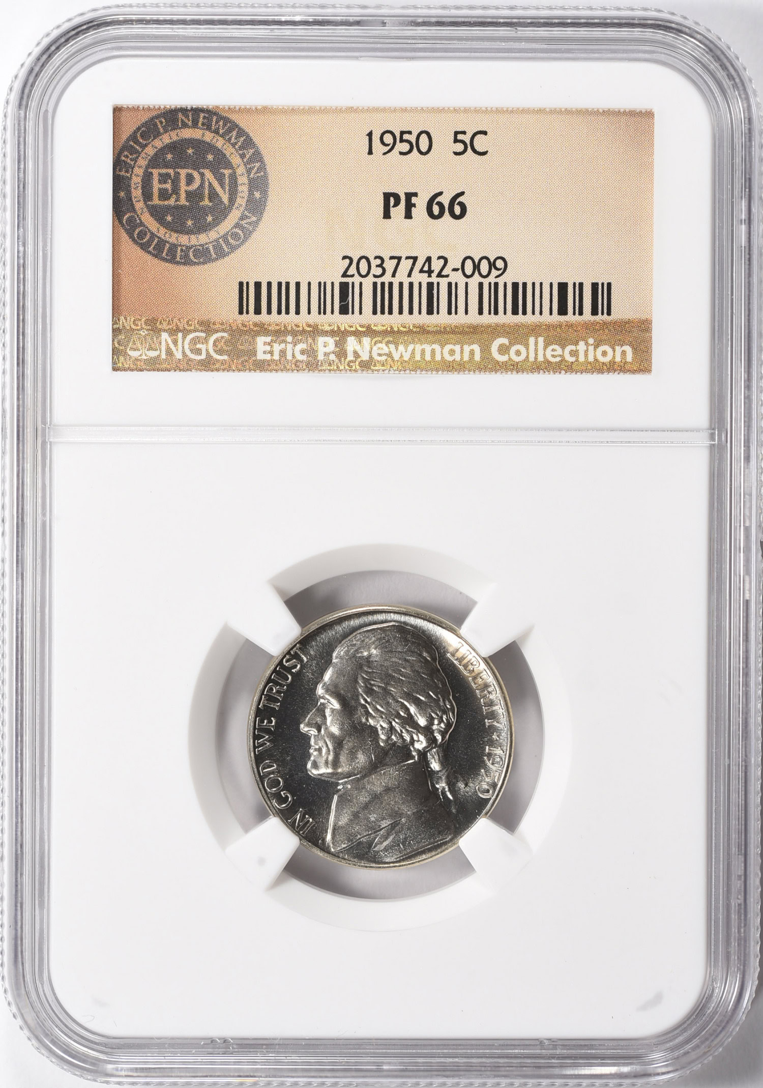 1950 Jefferson Nickel NGC Proof-66 (Eric P. Newman Collection) (Item ...