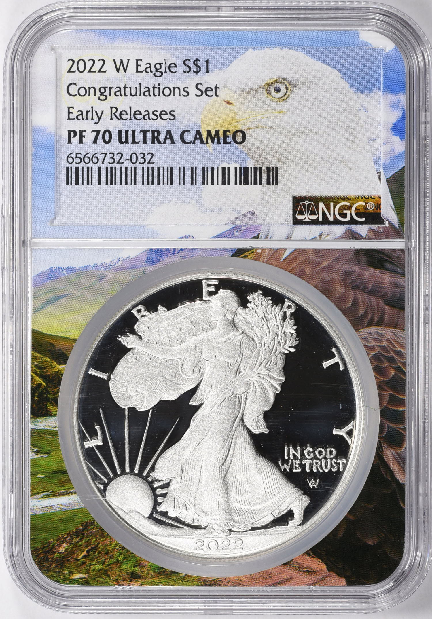 2022-W $1 Silver Eagle Early Releases (From the Congratulations Set) NGC Proof-70 UC (Eagle ...
