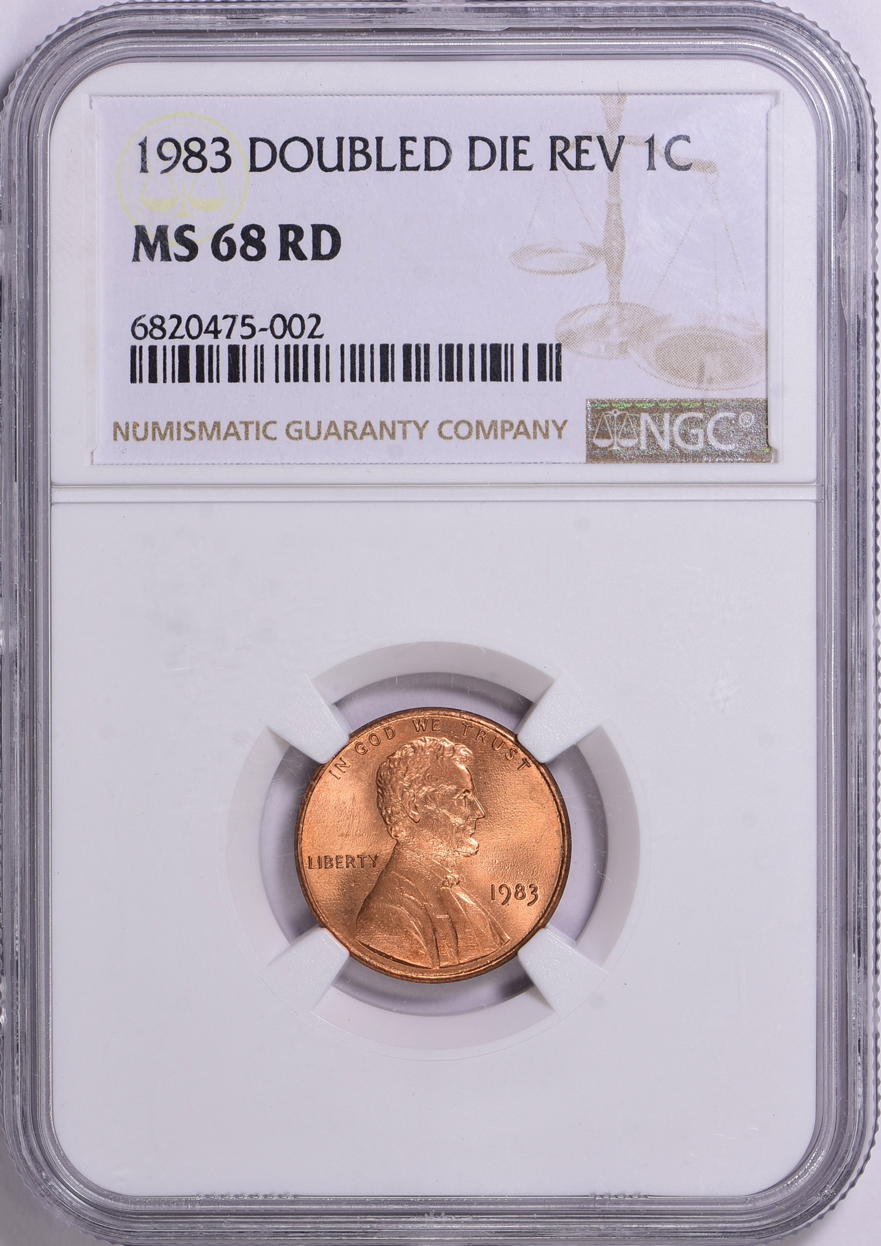 1983 Lincoln Cent Doubled Die Reverse NGC MS-68 RD (Item 1374318 ...