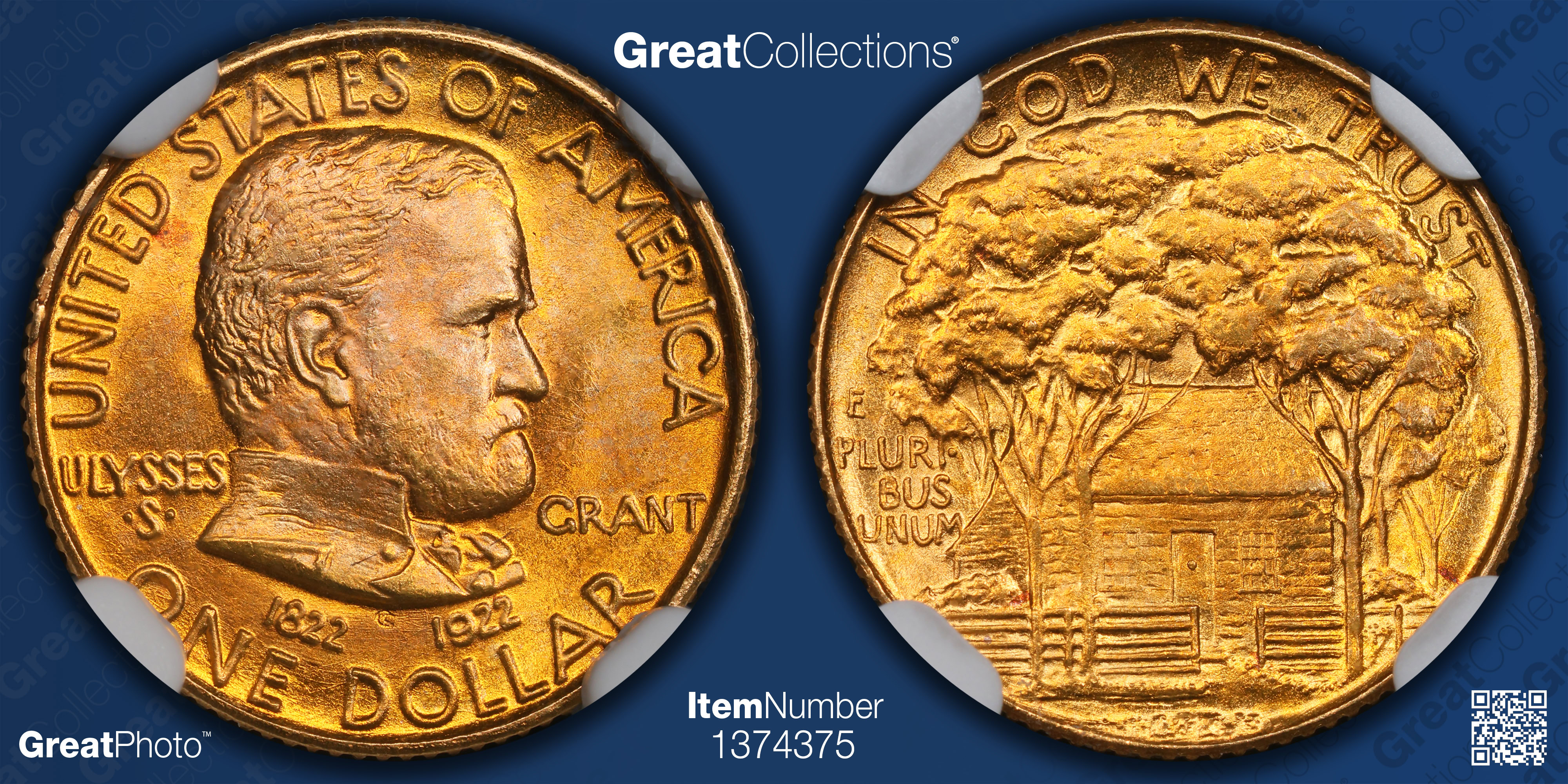 1922 Grant Gold Dollar NGC MS-68 (Item 1374375) | GreatCollections Coin ...
