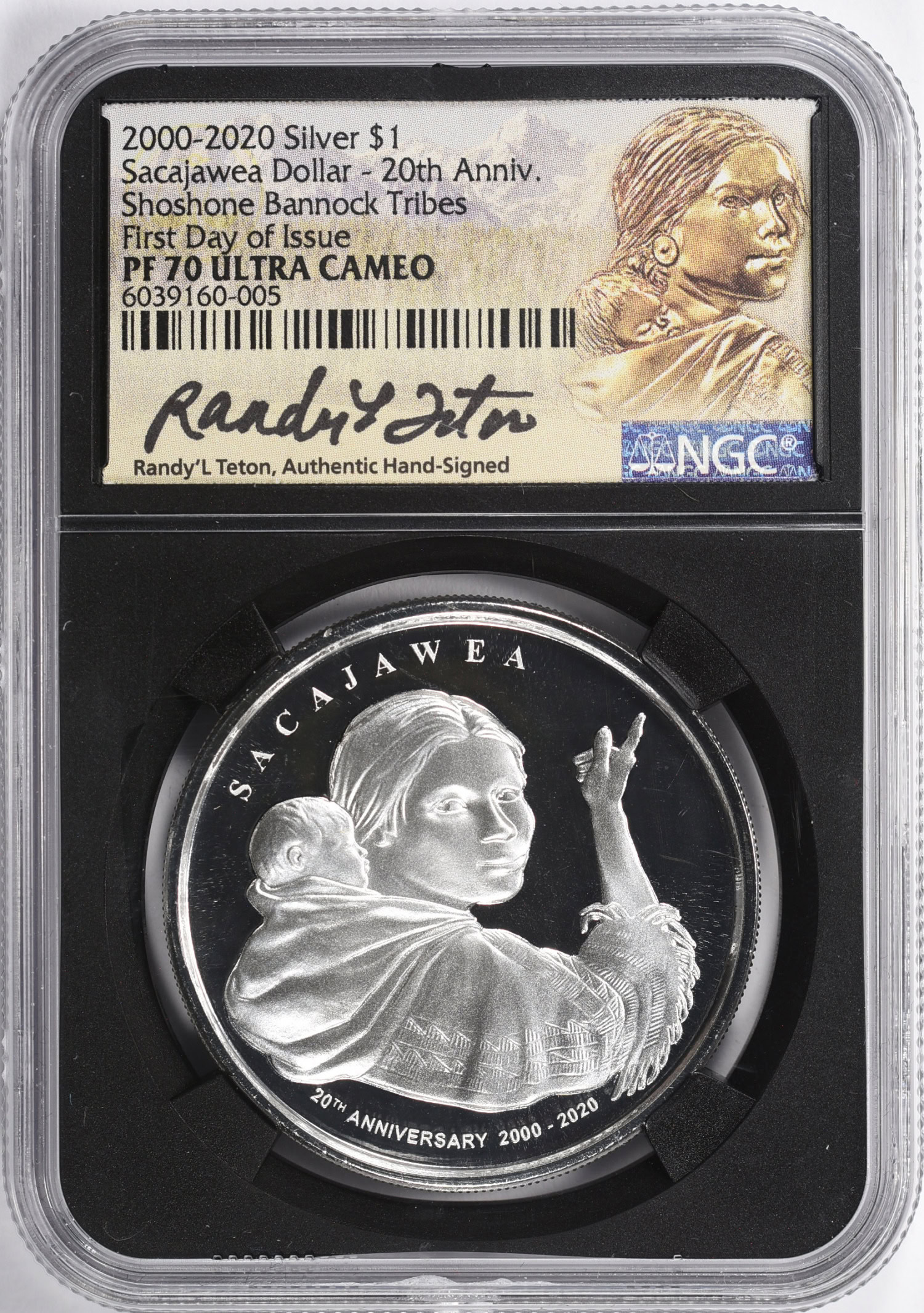 2000-2020 Silver $1 Sacagawea Dollar - 20th Anniversary Shoshone ...