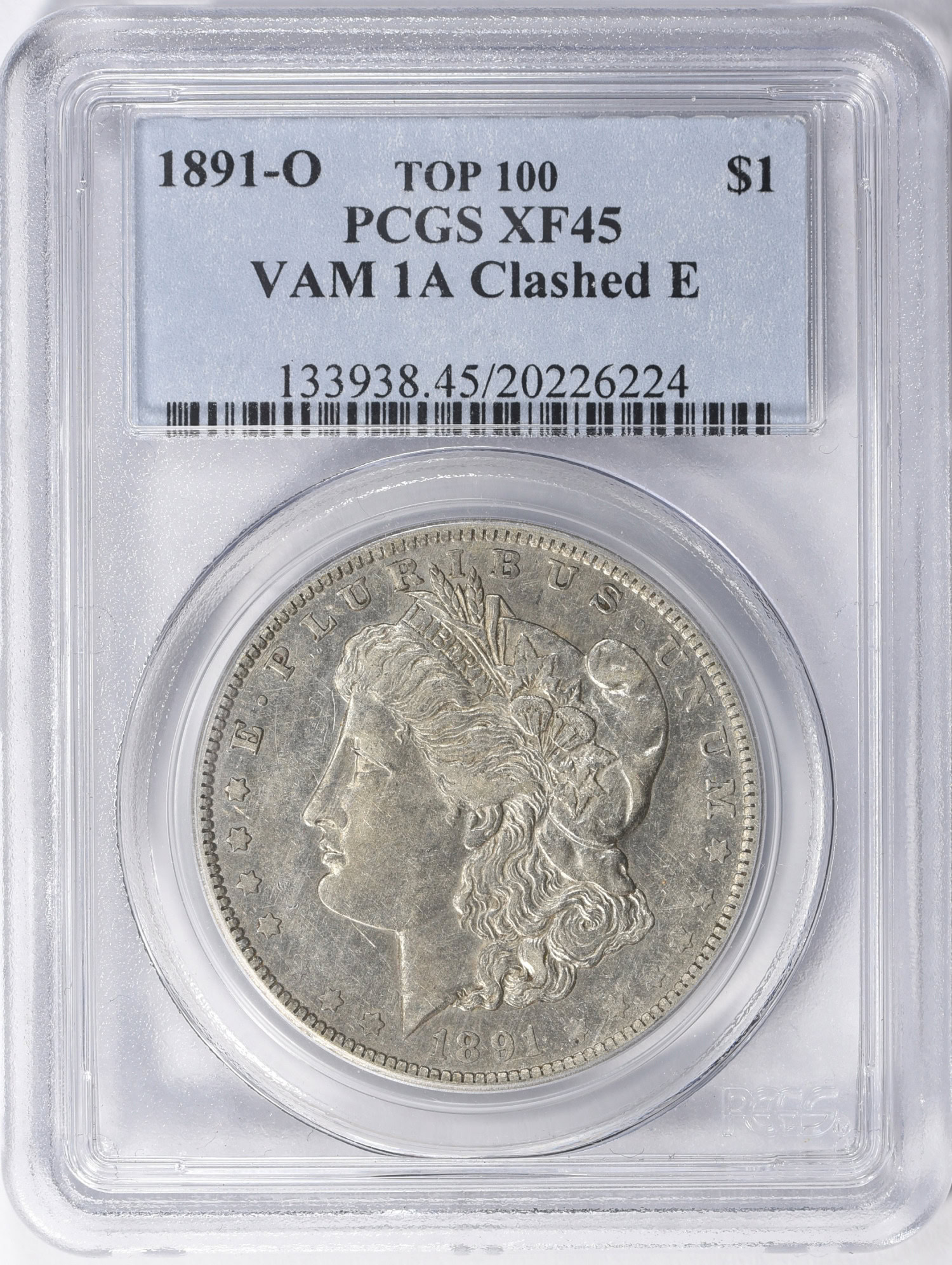 1891-O Morgan Silver Dollar VAM-1A Clashed E Top 100 PCGS XF-45 (Item 1389301 ...