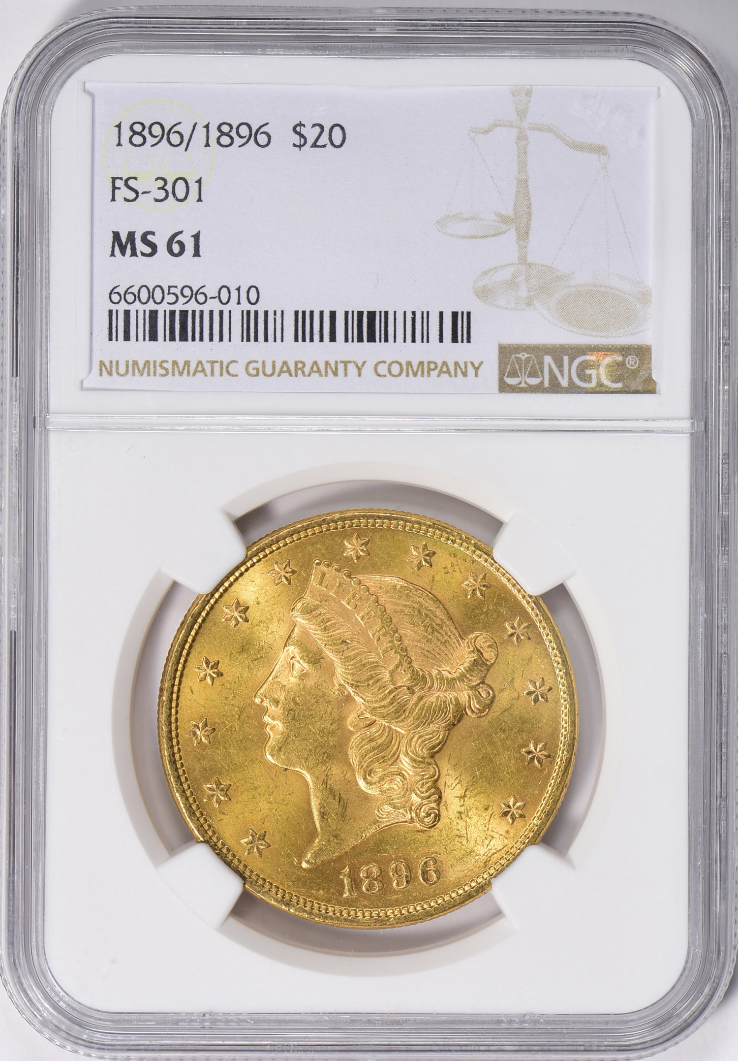 1896/1896 Liberty Gold Double Eagle FS-301 NGC MS-61 (Item 1390824) | GreatCollections Coin Auctions