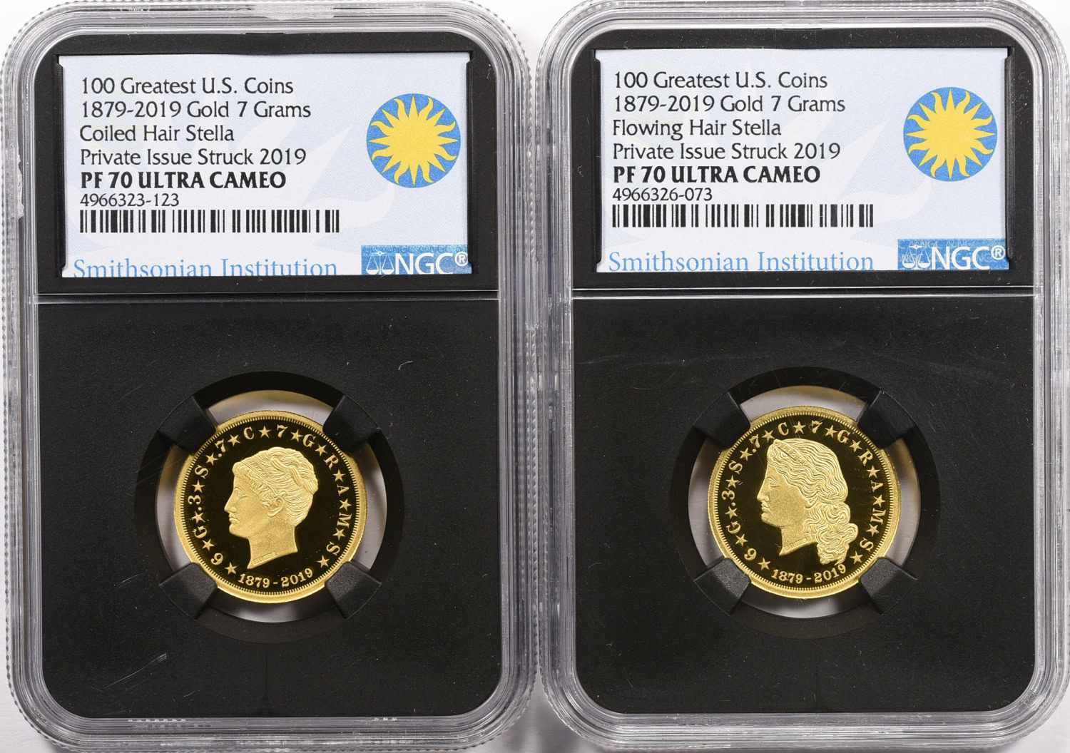 2019 Private Issue 1879-2019 Flowing and Coiled Hair Gold Stella 100 ...