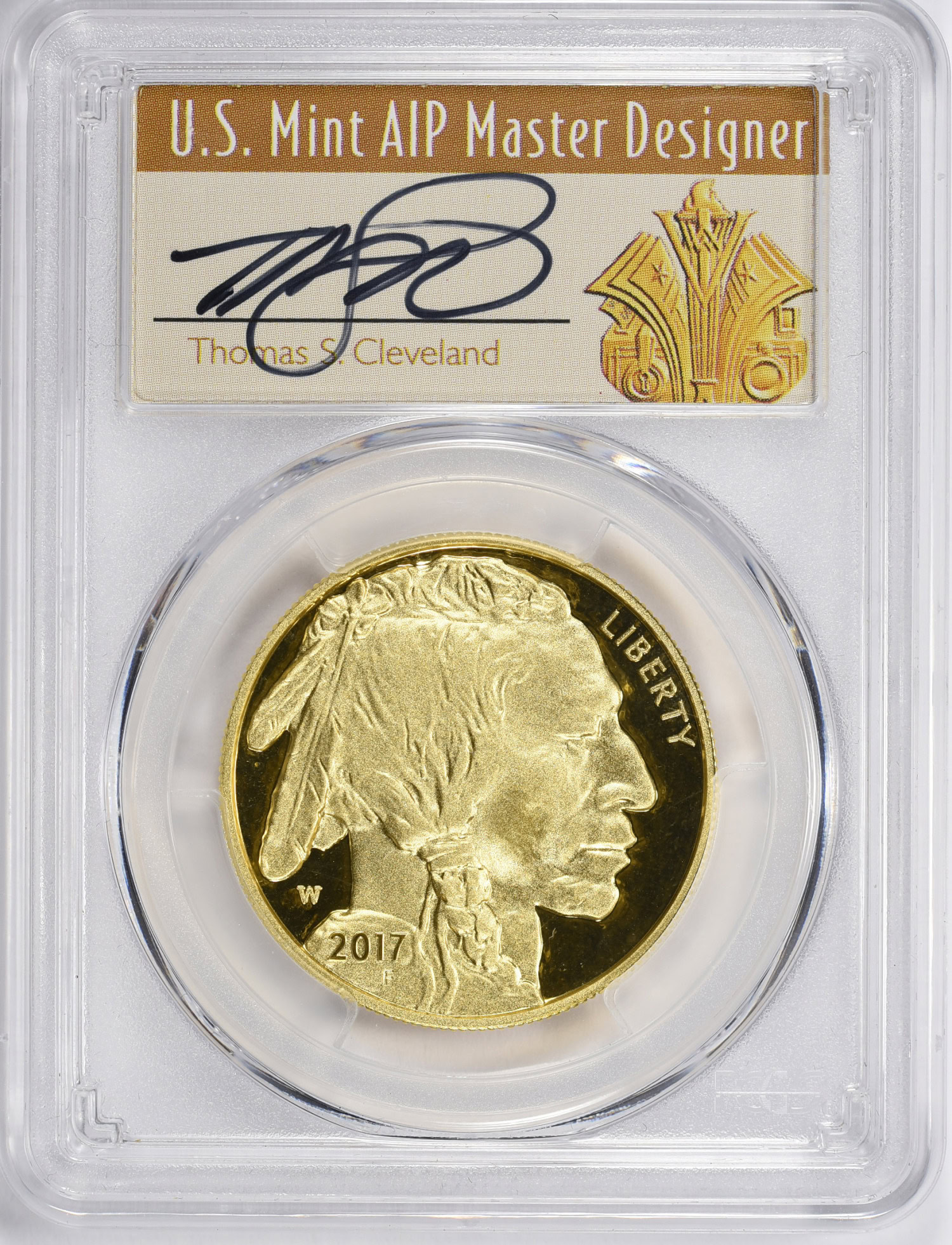 2017-W $50 One-Ounce Gold American Buffalo First Strike PCGS Proof-70 DCAM (Thomas S. Cleveland ...