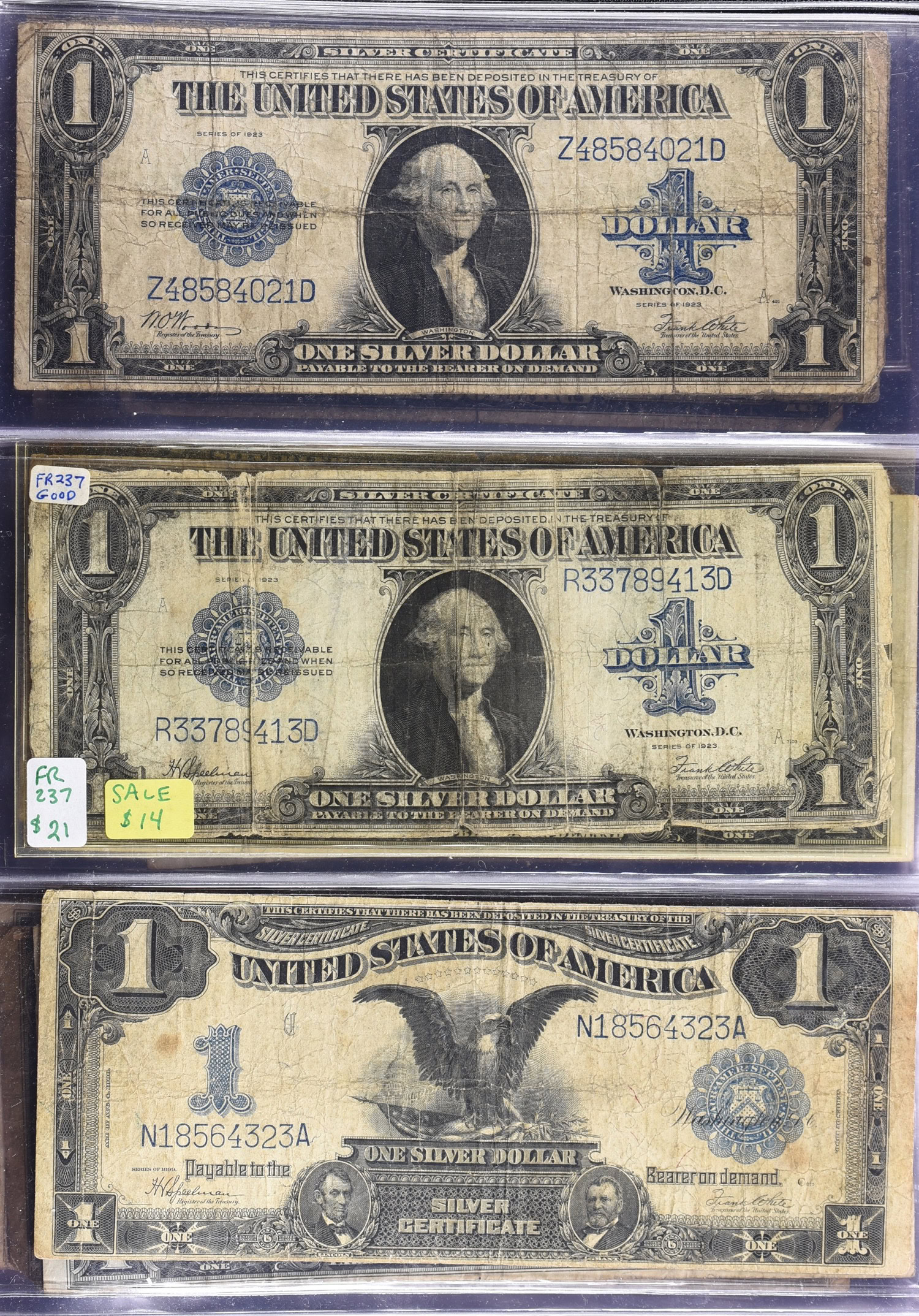 19th-20th Century U.S. Currency Note Selection Uncertified in Binder ...