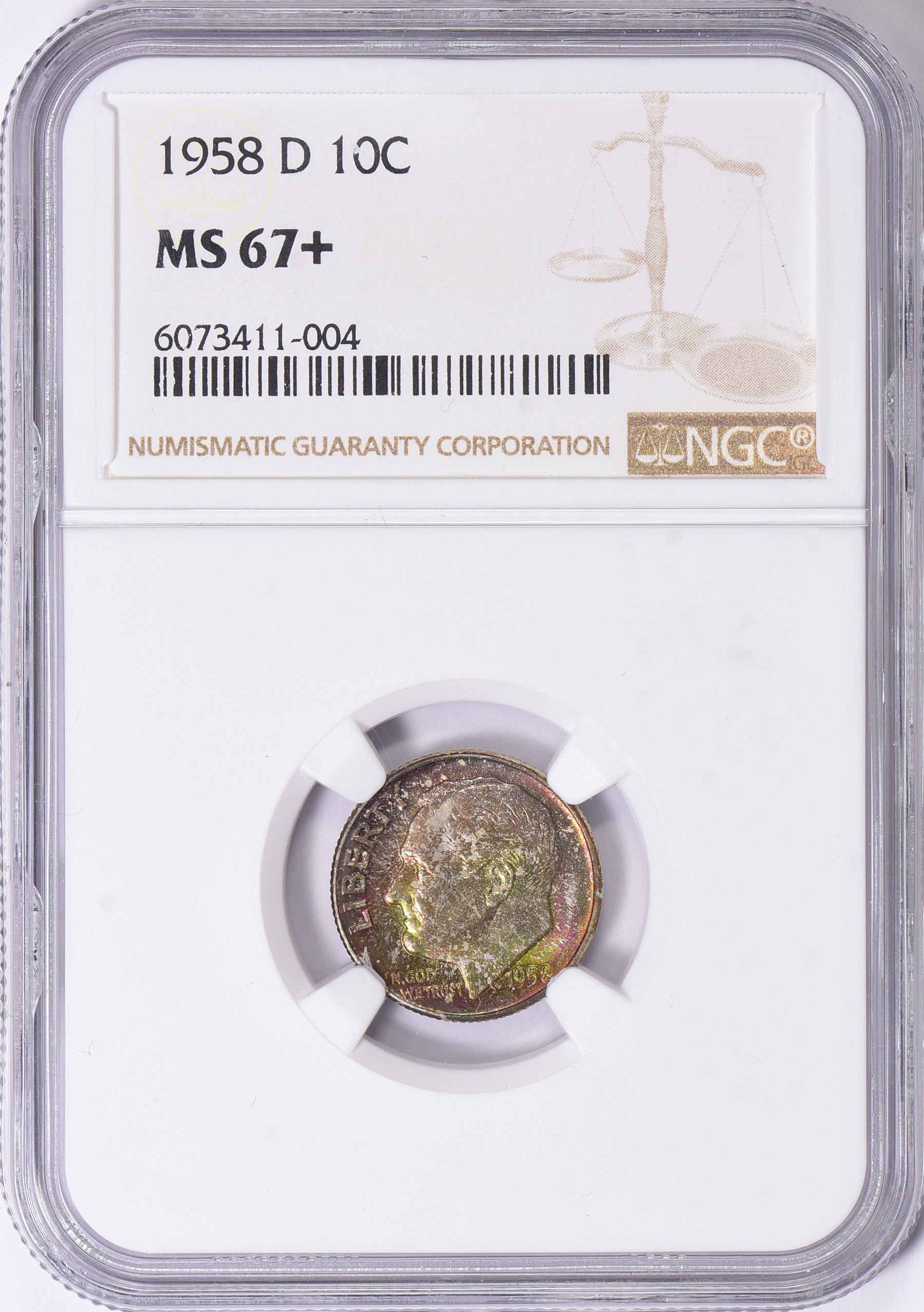 1958-D Roosevelt Dime NGC MS-67+ (Toned) (Item 1397500 ...