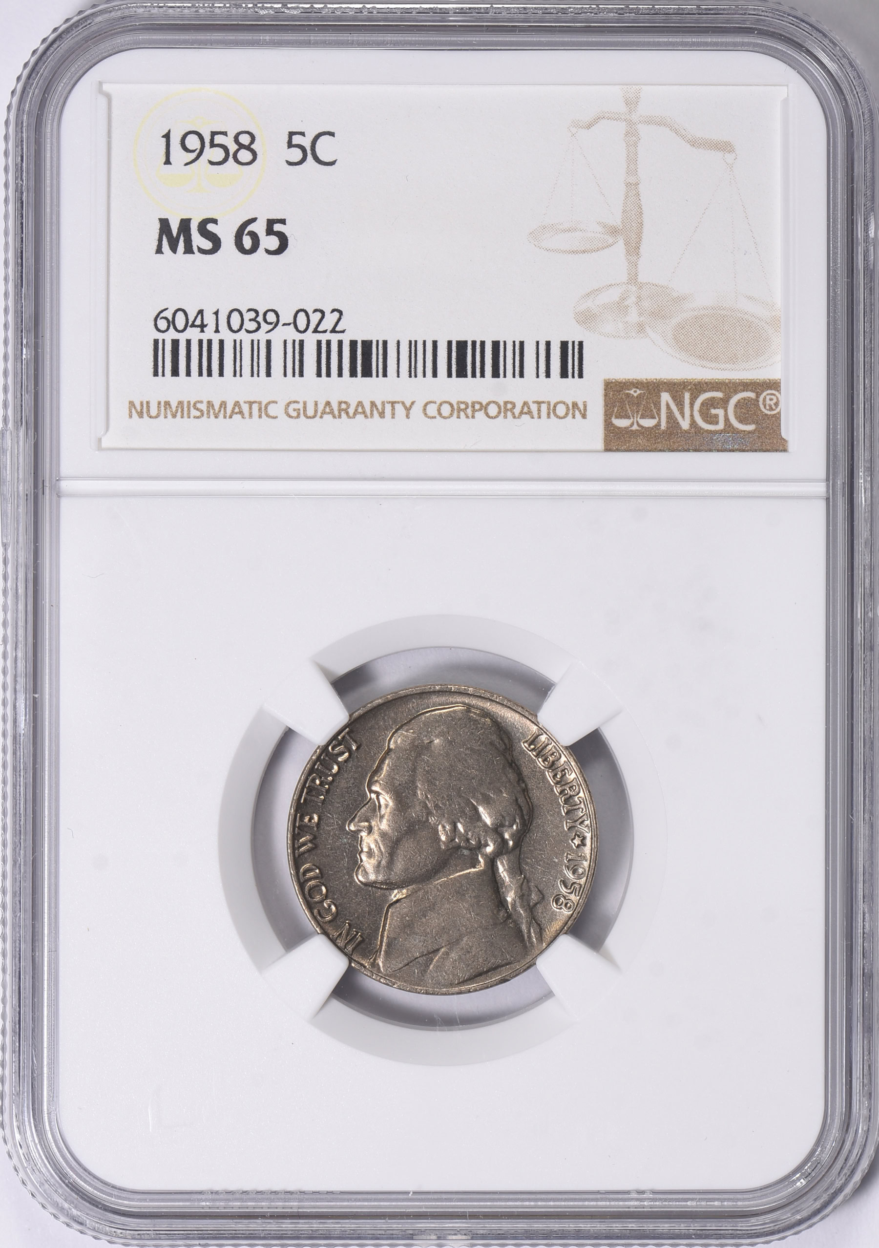 1958 Jefferson Nickel NGC MS-65 (Item 1397504) | GreatCollections Coin ...
