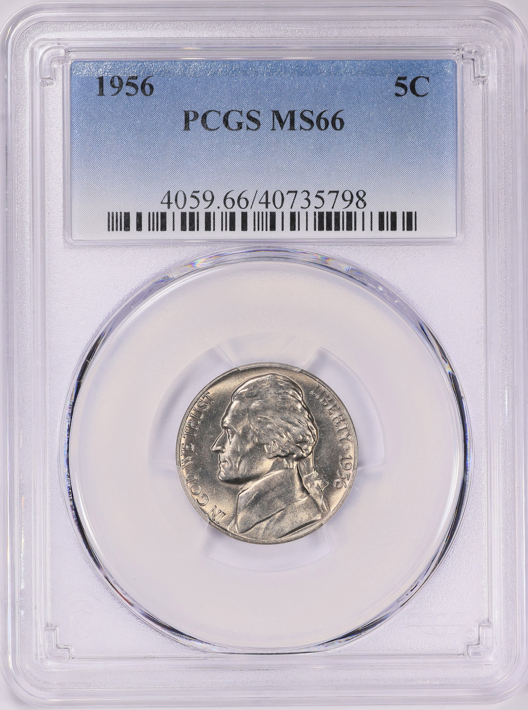 1956 Jefferson Nickel PCGS MS-66 (Item 1398053) | GreatCollections Coin ...