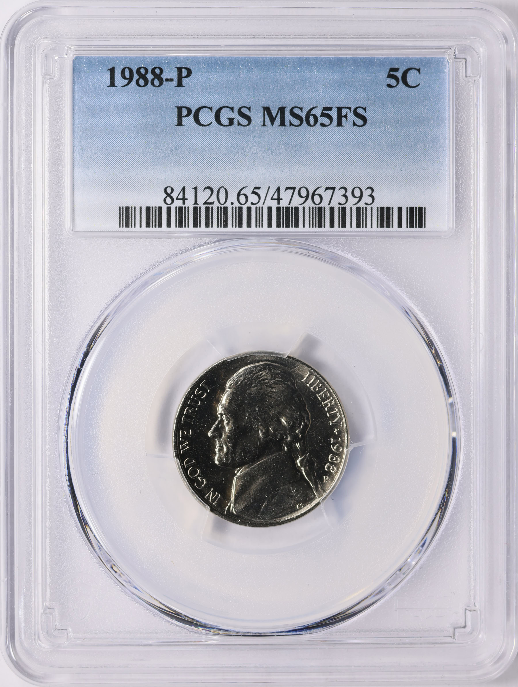 1988-P Jefferson Nickel PCGS MS-65 FS (Item 1399442) | GreatCollections ...