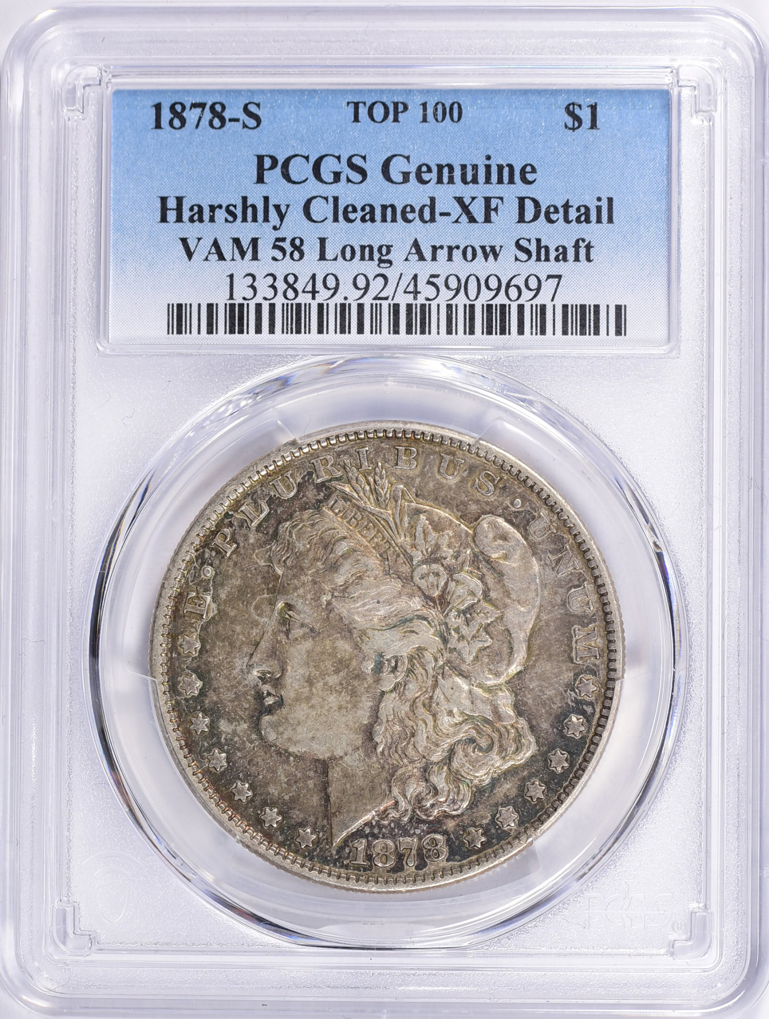 1878-S Morgan Silver Dollar VAM-58 Long Arrow Shaft Top 100 PCGS Genuine XF Details (Item ...