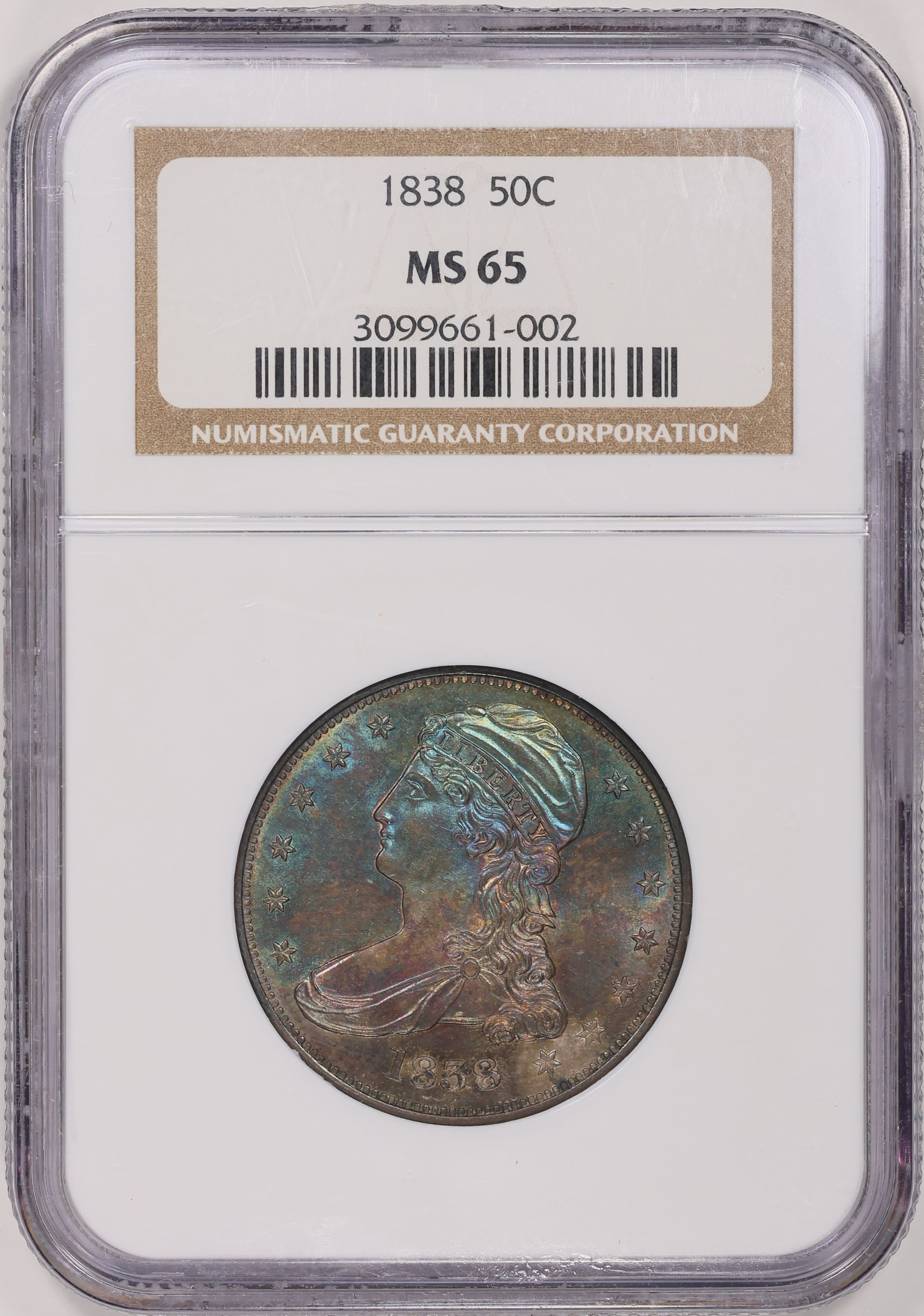 1838 Capped Bust Half Dollar NGC MS-65 (Toned) (Item 1405206 ...