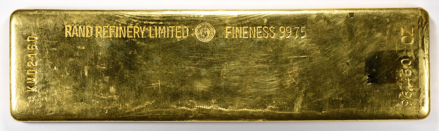 ND Gold Rand Refinery Limited Numbered Ingot/Bar (9975 Fine, 96.460 Oz ...
