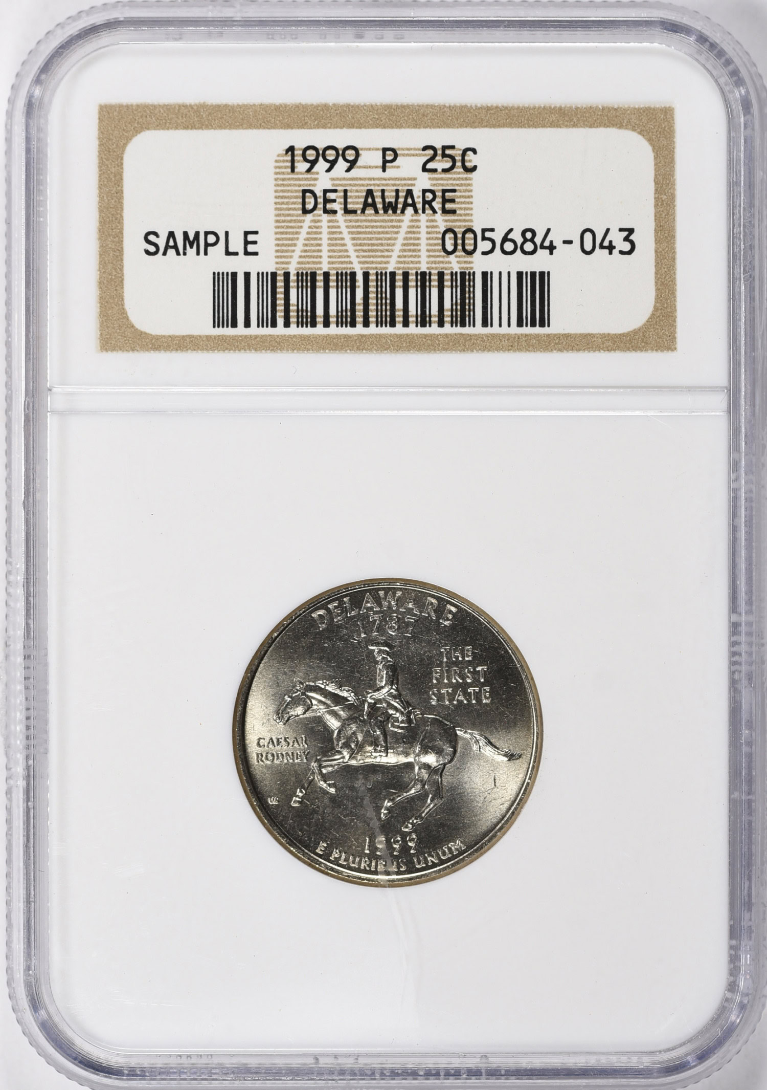 1999-P State Quarter Delaware NGC (Sample Slab) (Item 1413309 ...