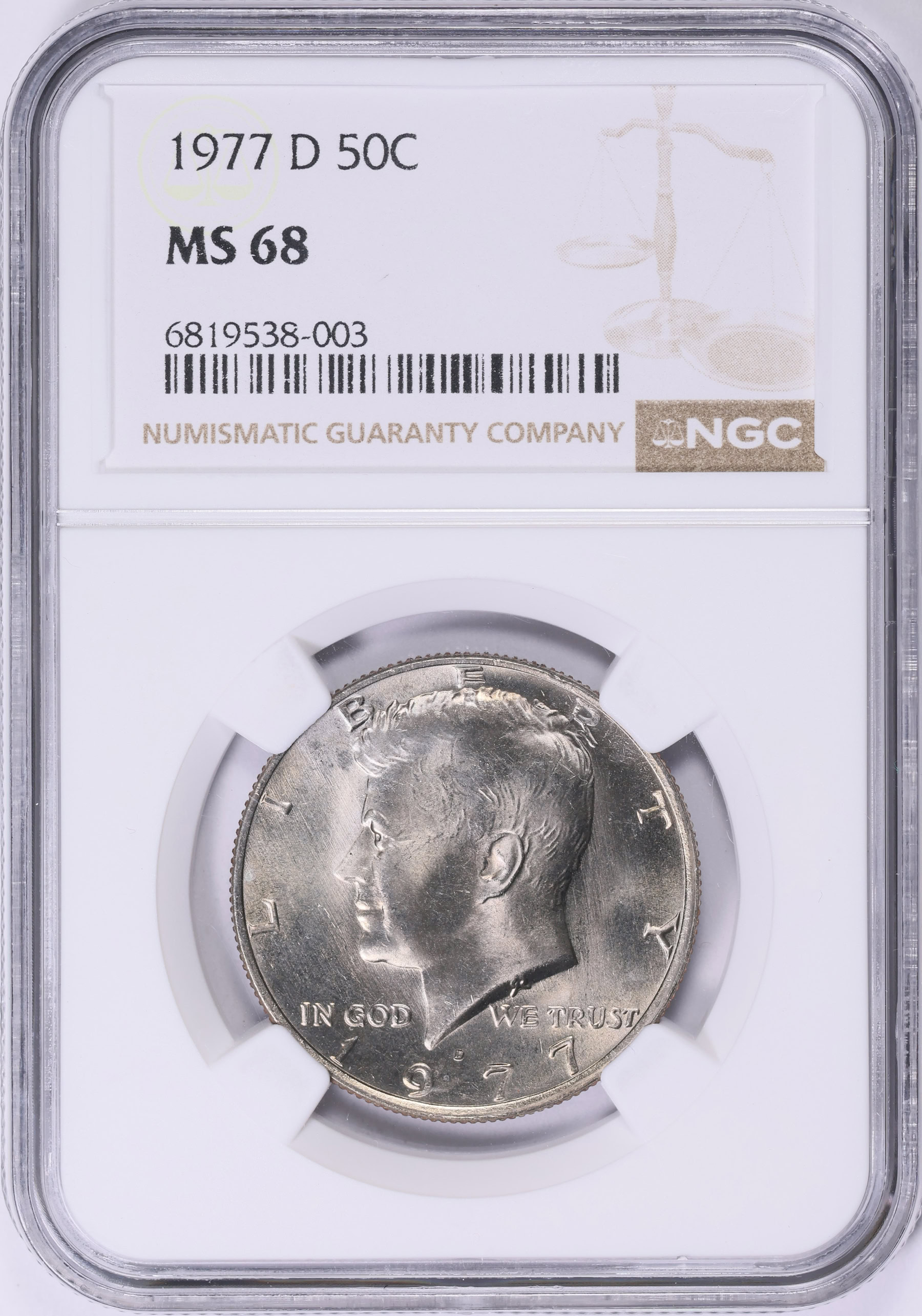 1977-D Kennedy Half Dollar NGC MS-68 (Item 1413978) | GreatCollections ...