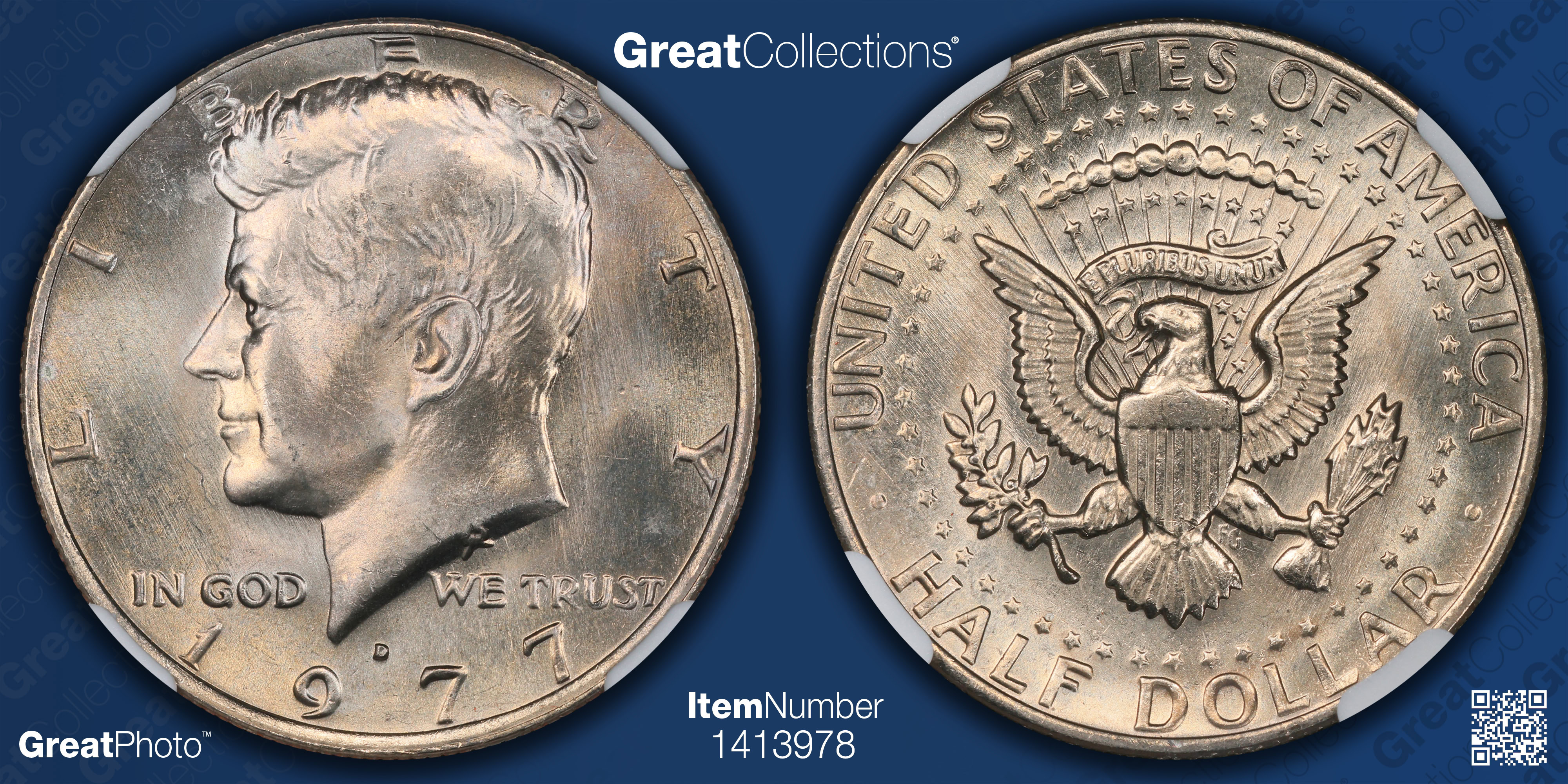 1977-D Kennedy Half Dollar NGC MS-68 (Item 1413978) | GreatCollections ...