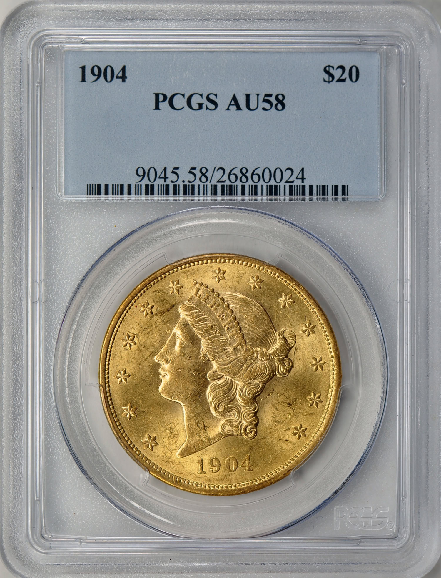 1904 Liberty Gold Double Eagle PCGS AU-58 (Item 141450) | GreatCollections Coin Auctions