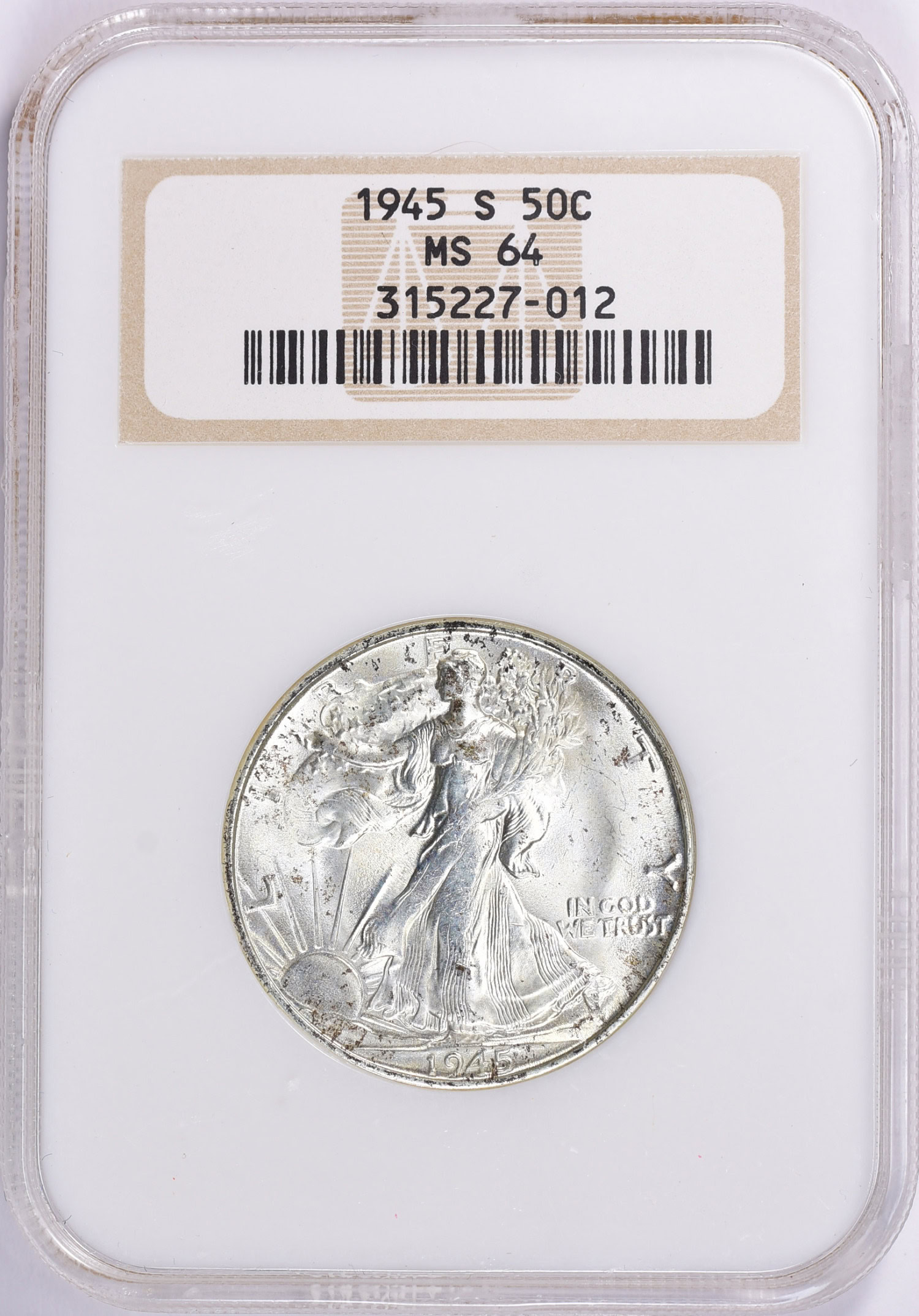 1945-S Walking Liberty Half Dollar NGC MS-64 OH (Item 1414736) | GreatCollections Coin Auctions