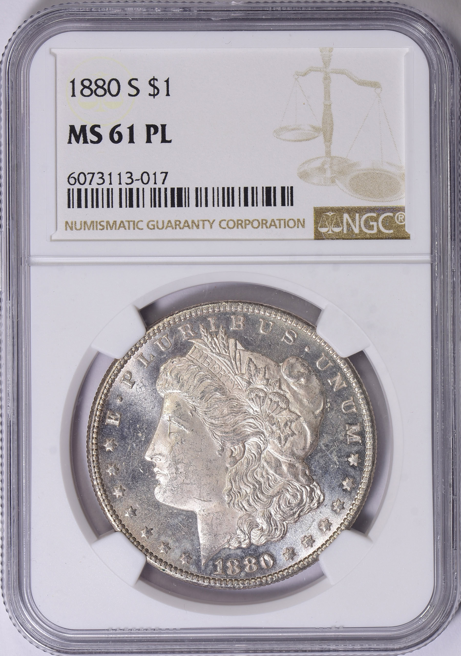 1880-S Morgan Silver Dollar NGC MS-61 PL (Item 1419124) | GreatCollections Coin Auctions