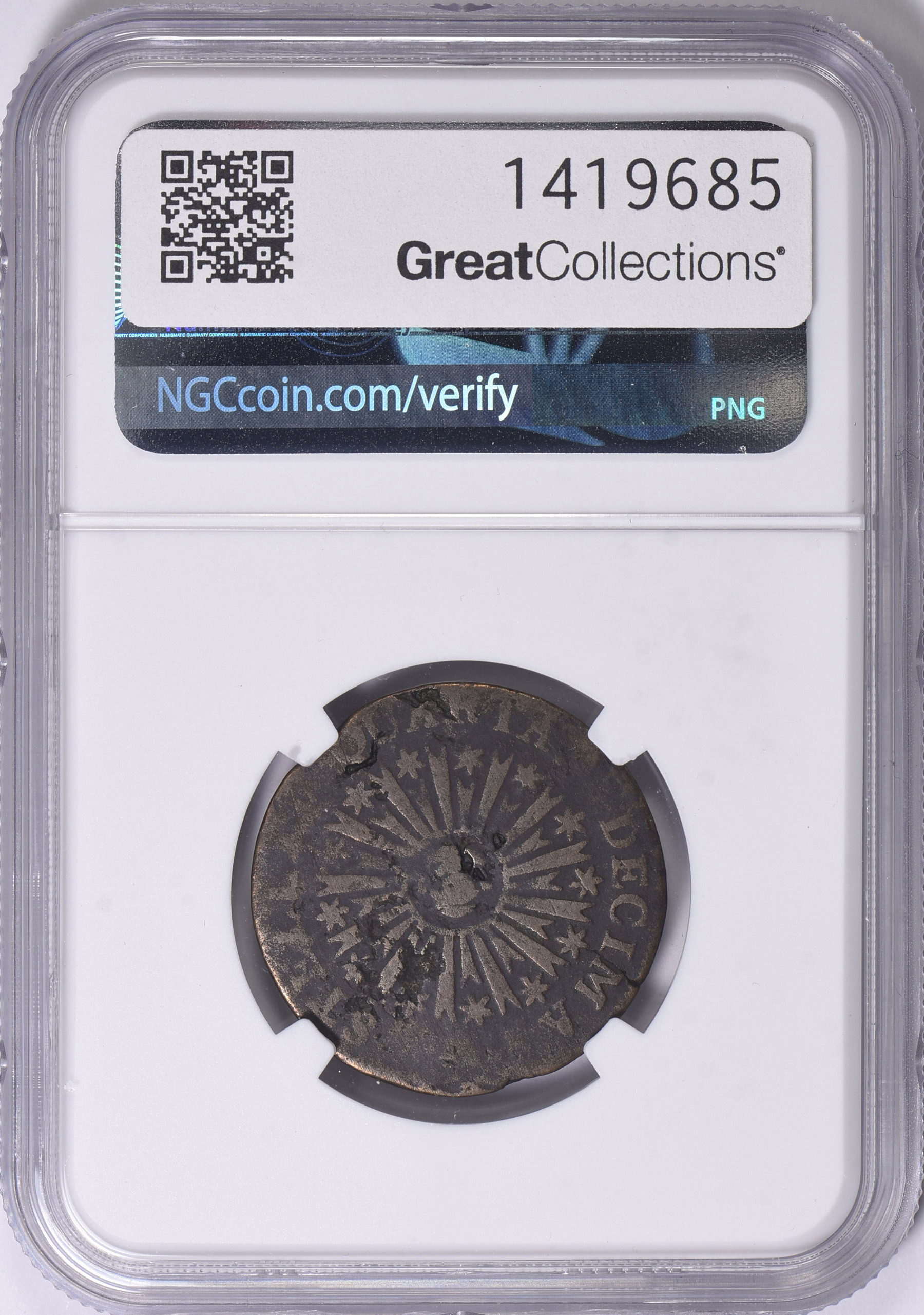 1785 Vermont Copper VERMONTS NGC VG Details (Item 1419685) | GreatCollections Coin Auctions