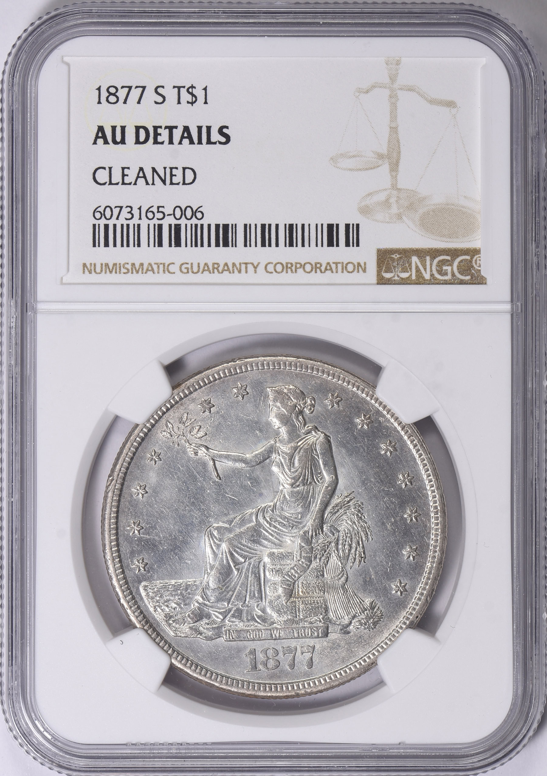1877-S Trade Silver Dollar NGC AU Details (Item 1419690 ...