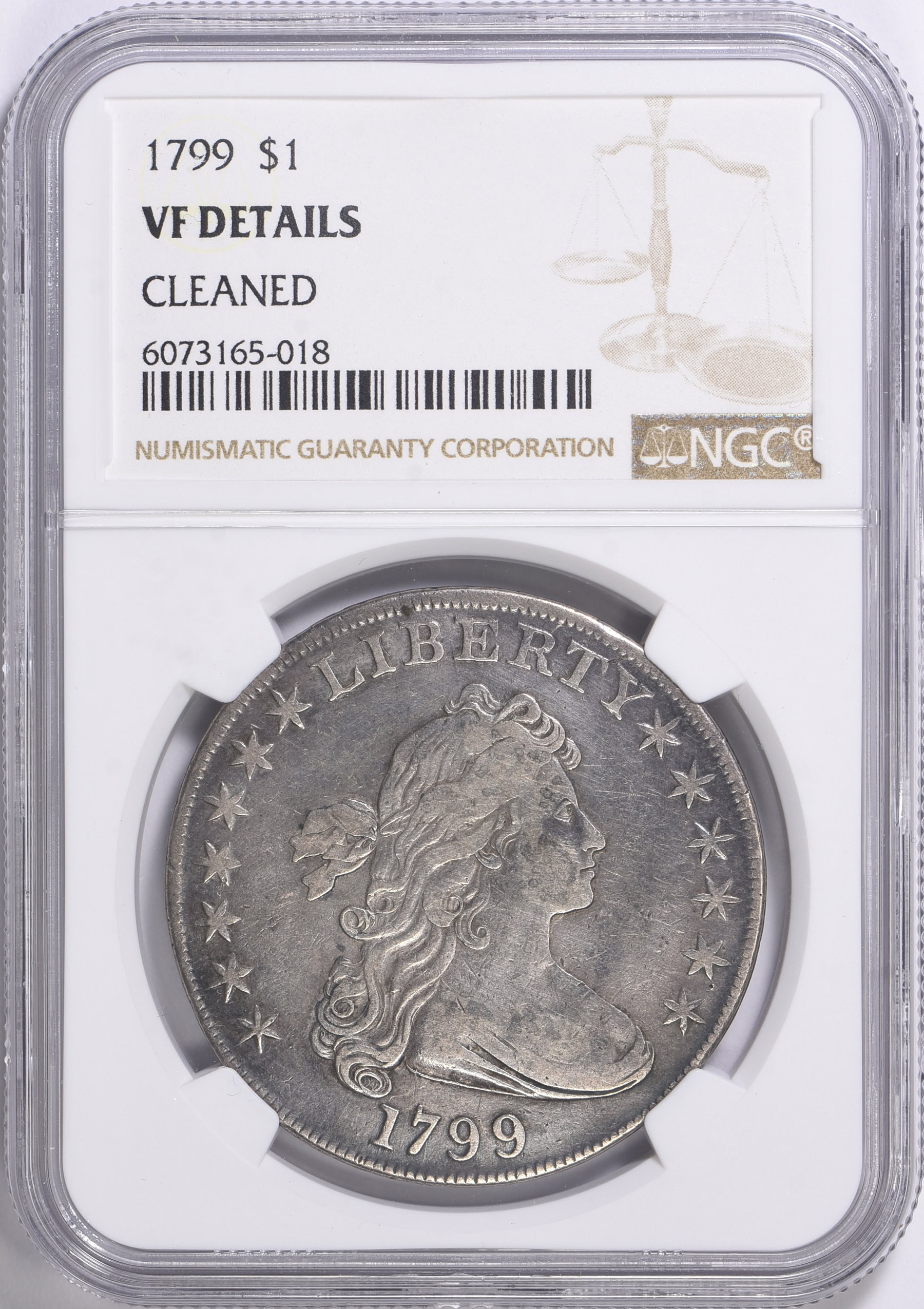 1799 Draped Bust Silver Dollar NGC VF Details (Item 1419702 ...