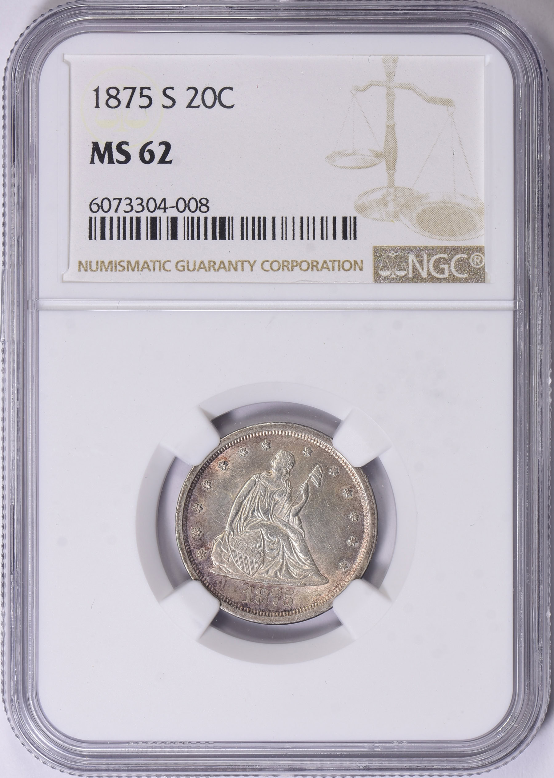 1875-S Twenty-Cent Piece NGC MS-62 (Toned) (Item 1419711 ...