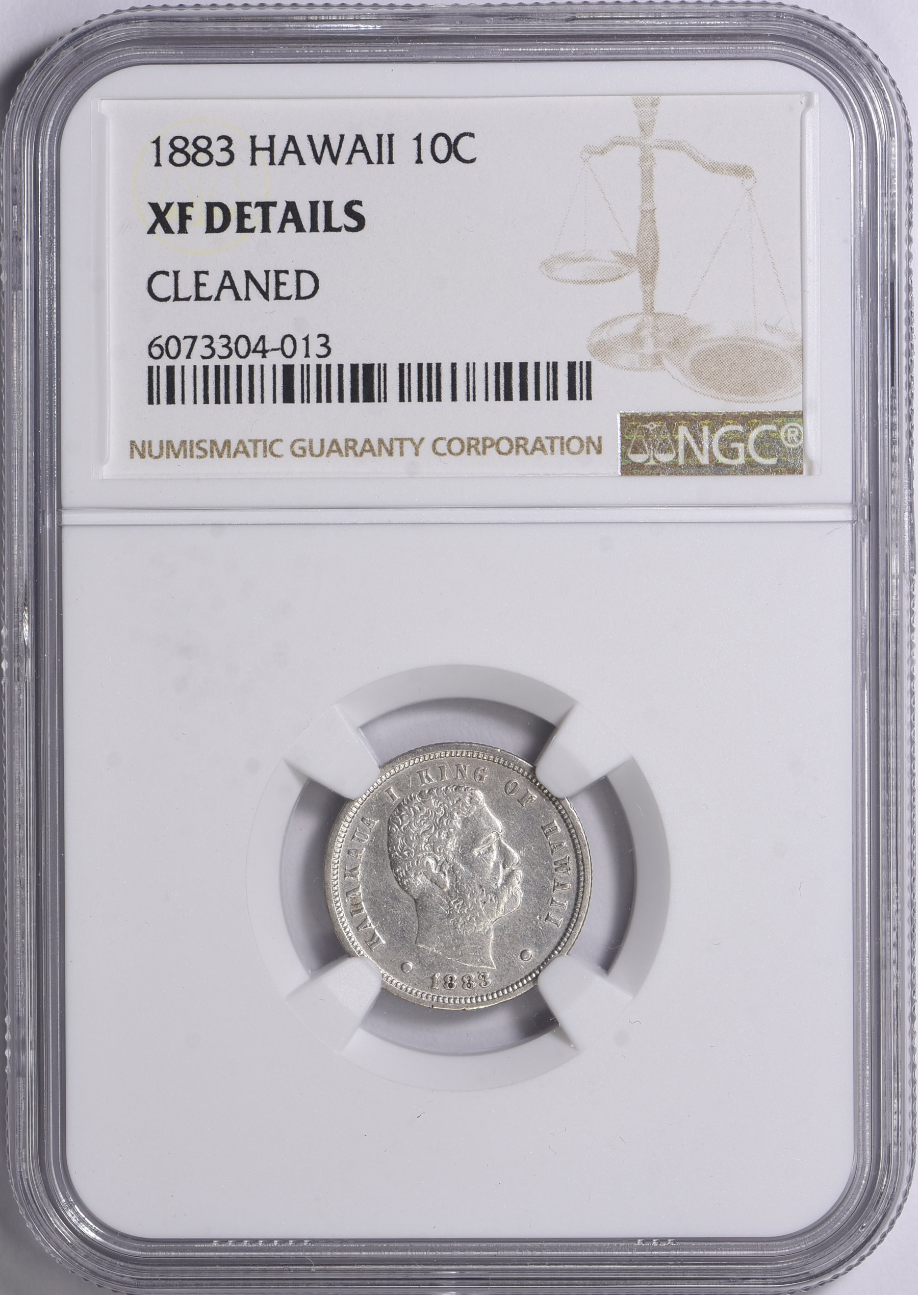 1883 Hawaii Dime NGC XF Details (Item 1419716) | GreatCollections Coin ...