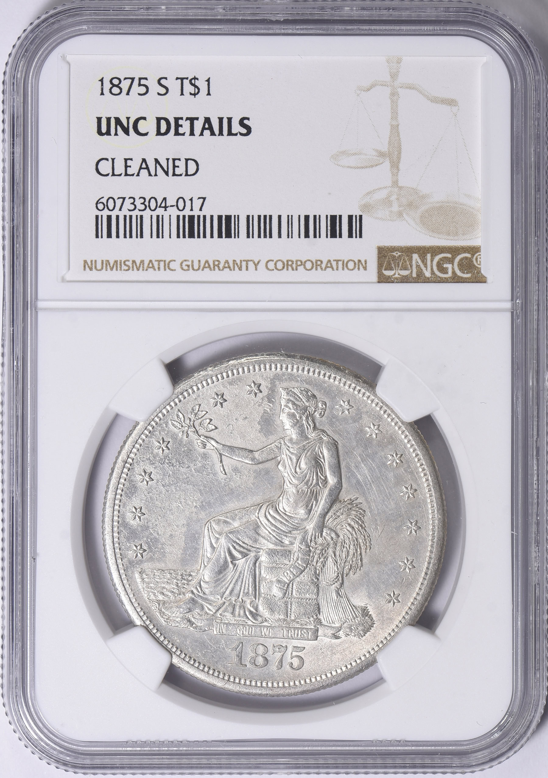 1875-S Trade Silver Dollar NGC Unc Details (Item 1419720 ...