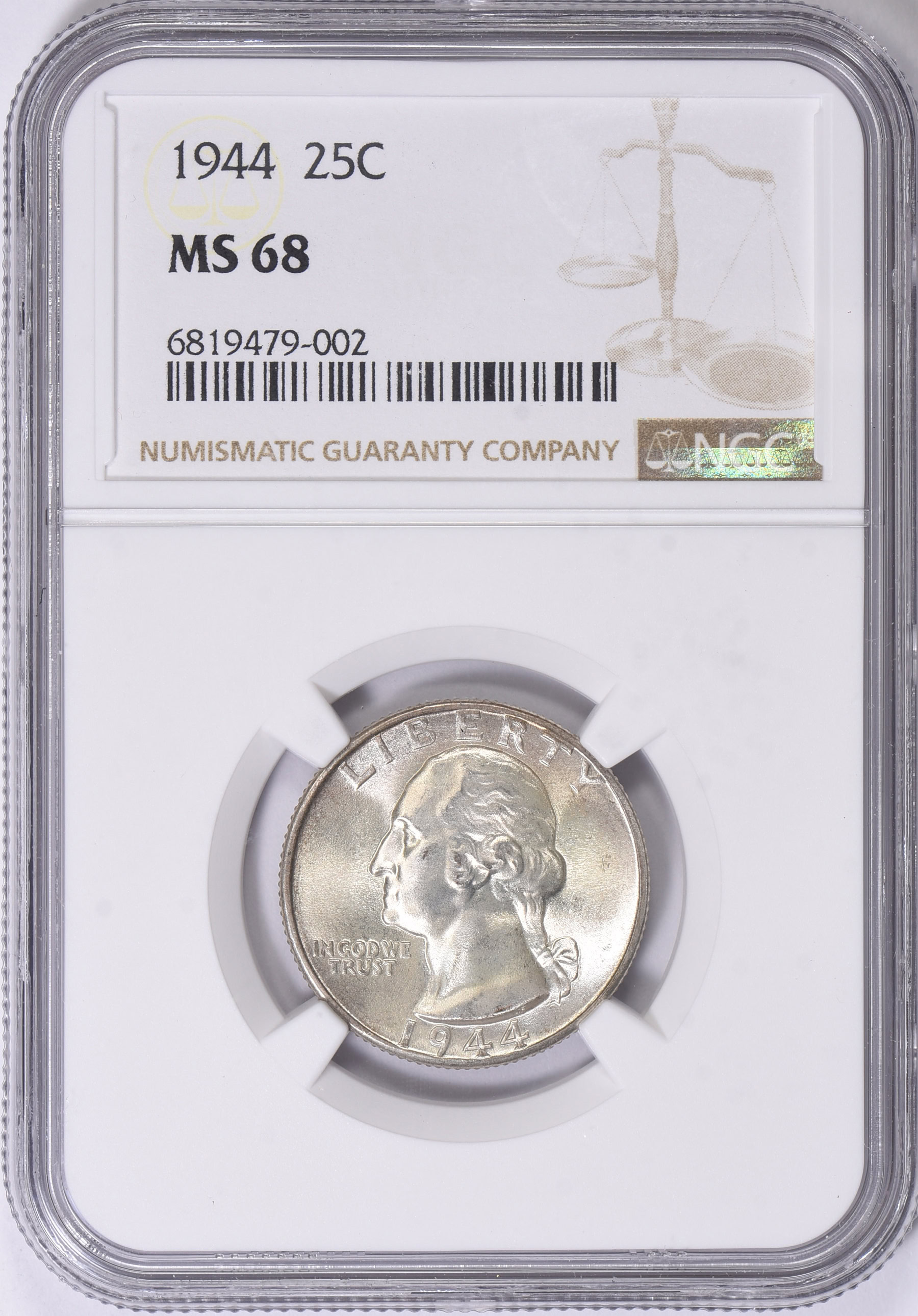 1944 Washington Quarter NGC MS-68 (Item 1420063) | GreatCollections ...